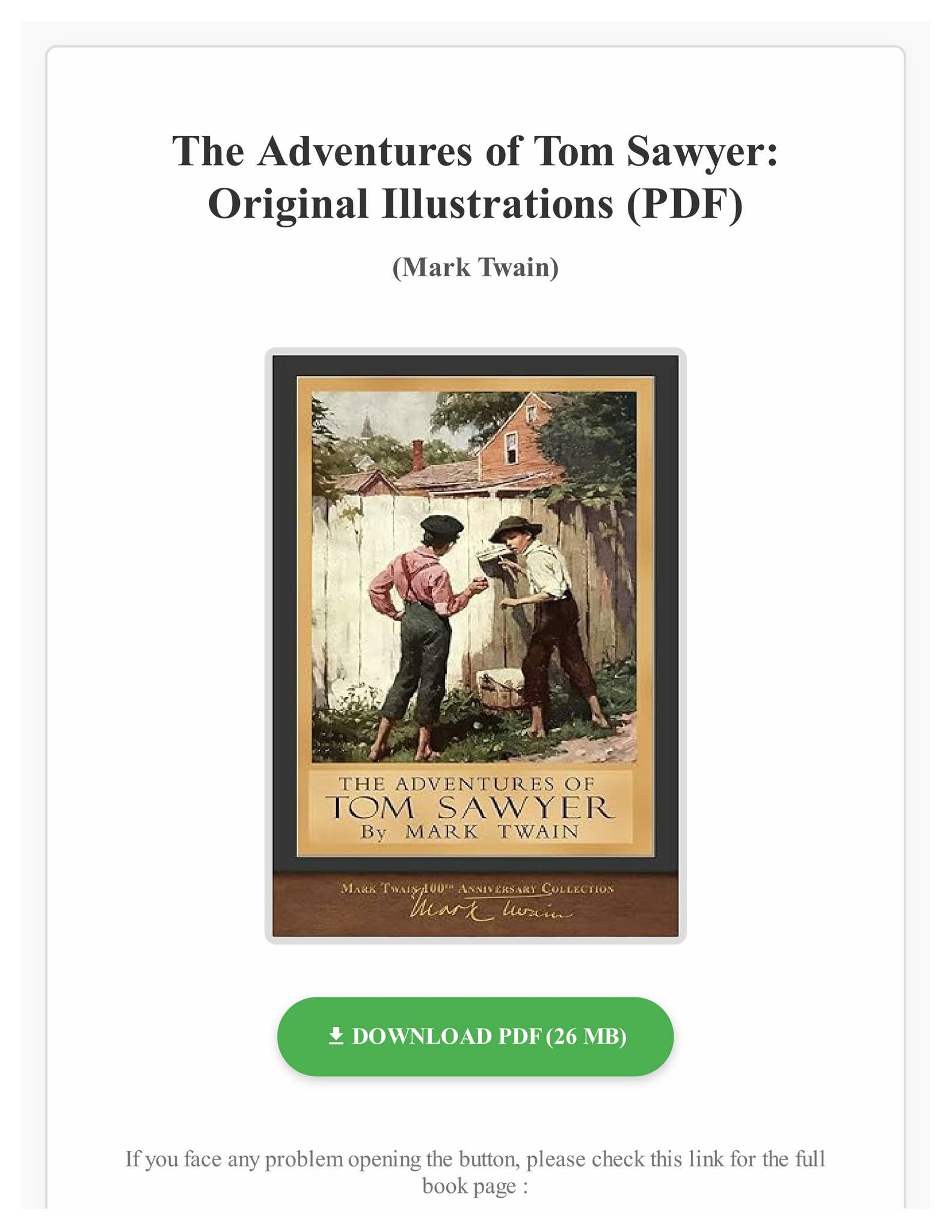 DOWNLOAD The Adventures of Tom Sawyer: Original Illustrations by Mark ...