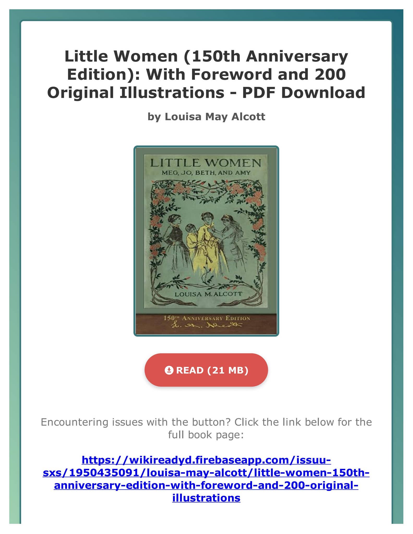 (Pdf Ebook) Little Women (150th Anniversary Edition): With Foreword and ...