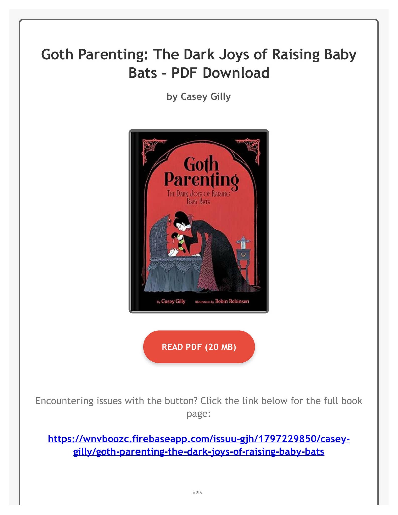 Ebook PDF Goth Parenting: The Dark Joys of Raising Baby Bats by Casey ...