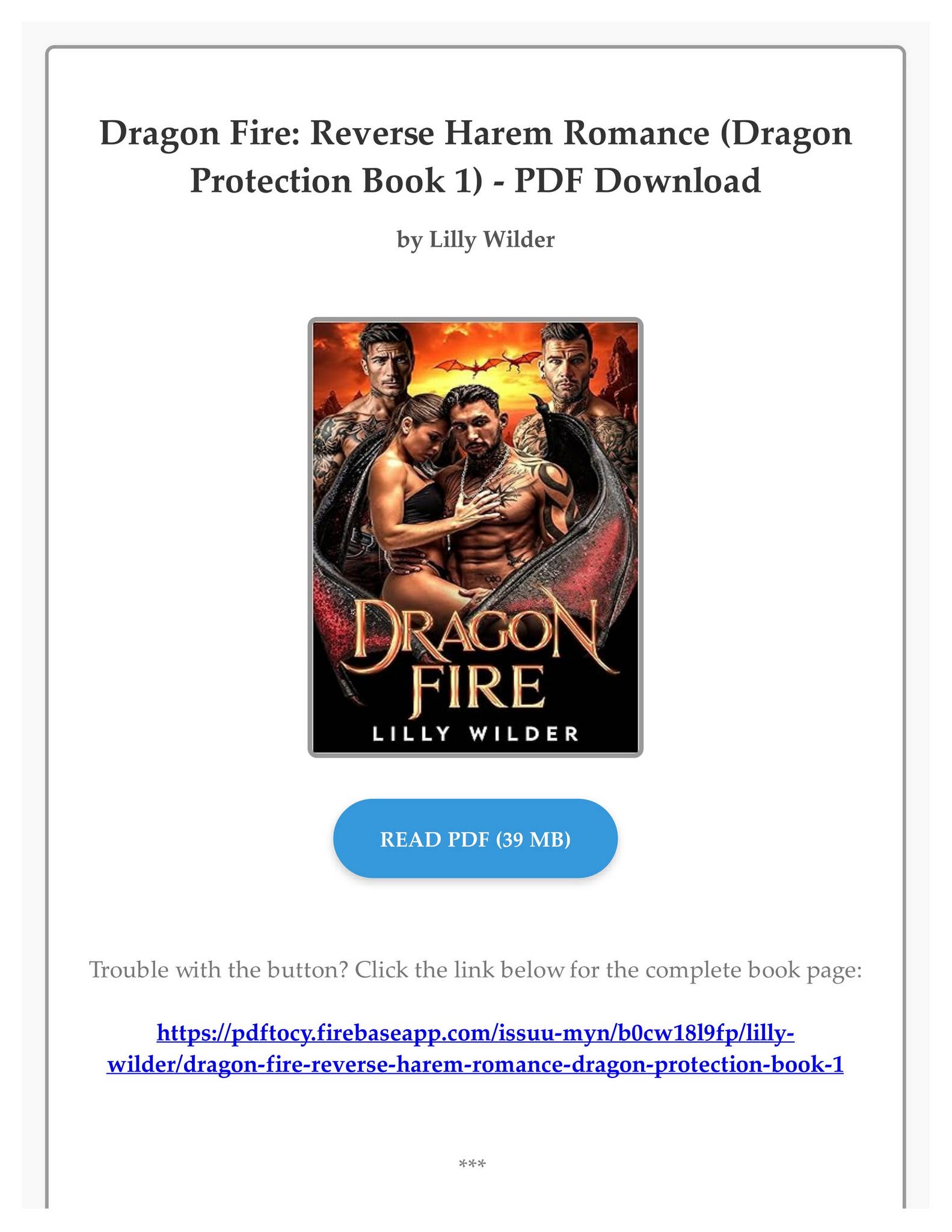 Ebook Dragon Fire: Reverse Harem Romance (Dragon Protection Book 1) by Lilly Wilder by ...