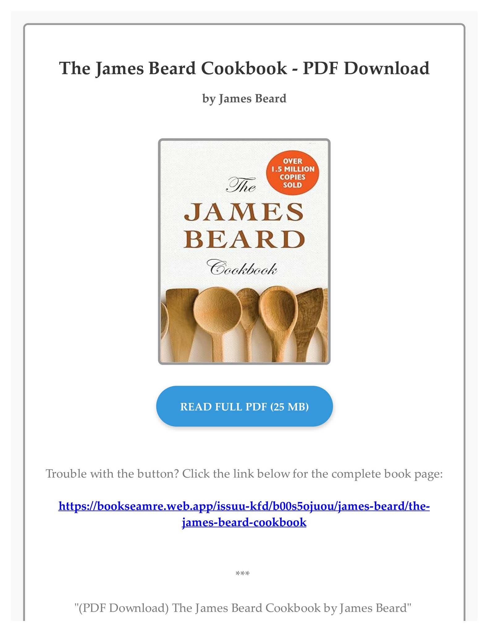 (PDF Download) The James Beard Cookbook by James Beard by StreichSrka ...