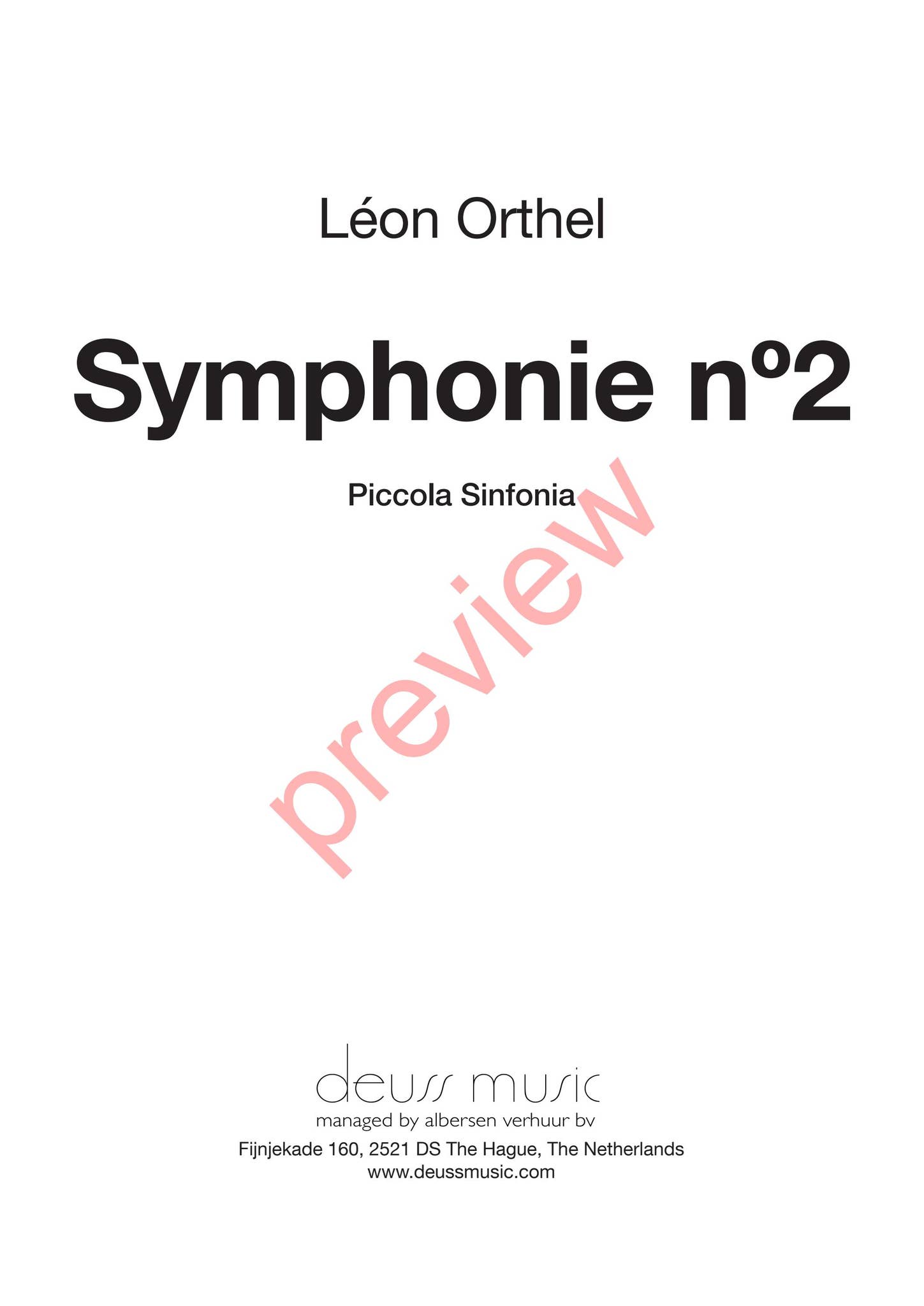 Léon Orthel - Symphonie no.2 [preview] by Deuss Music - Issuu