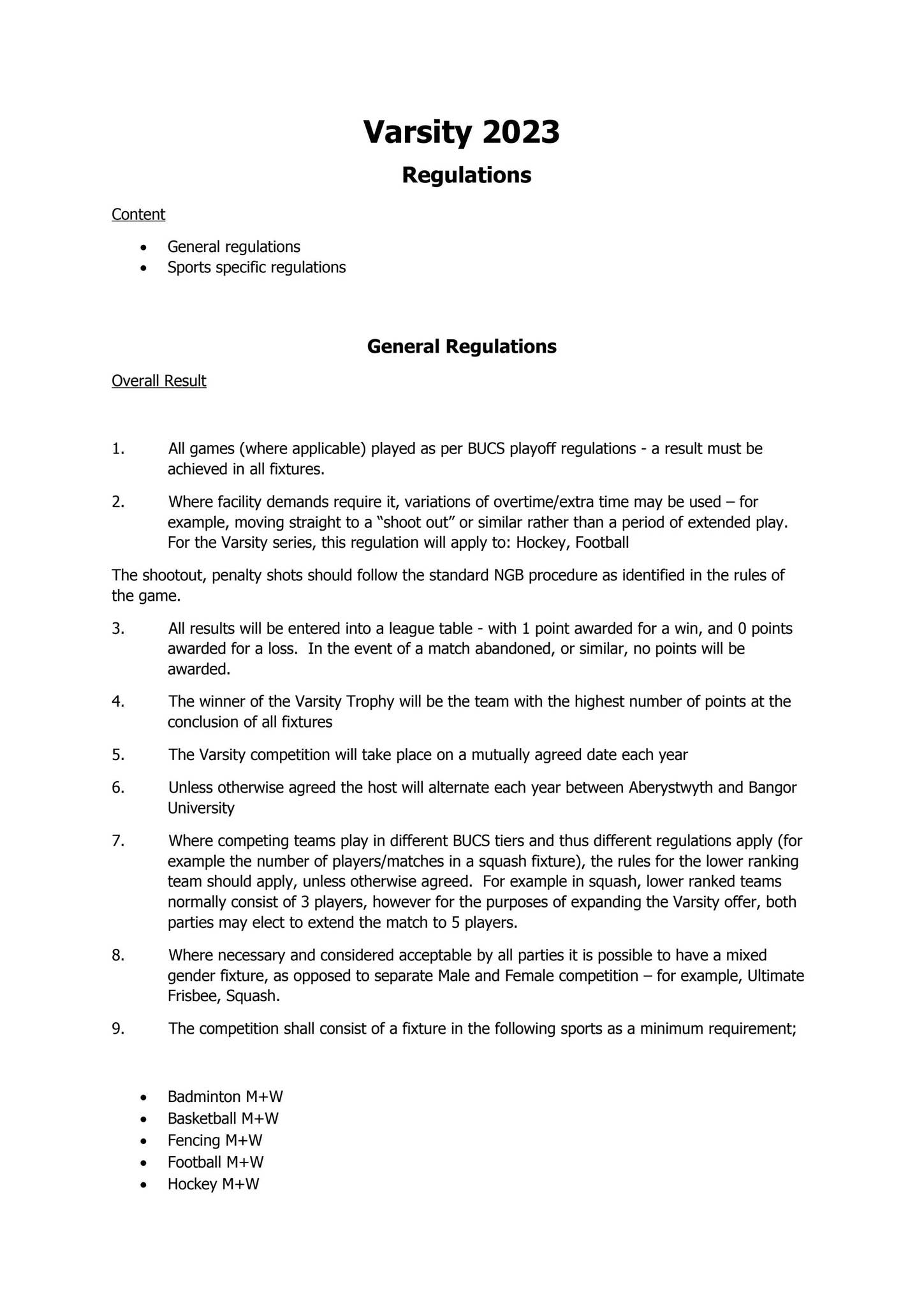 Varsity Rules and Regs 2025 by Undeb Bangor - Issuu