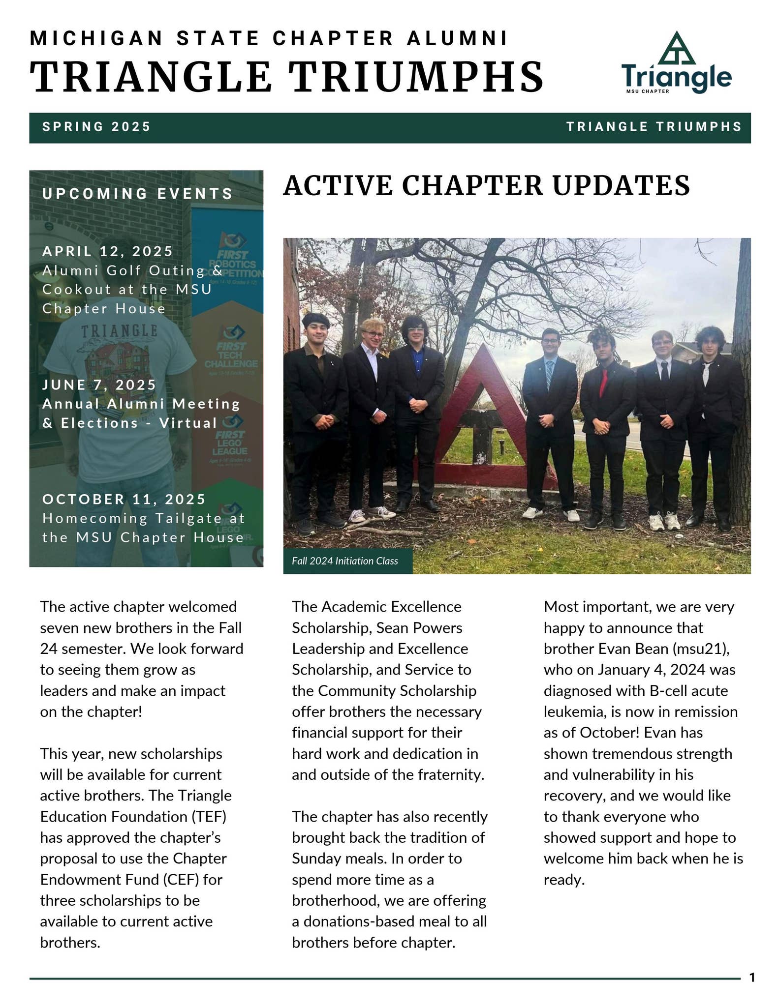 Michigan State Newsletter 2025 by Triangle Fraternity - Issuu