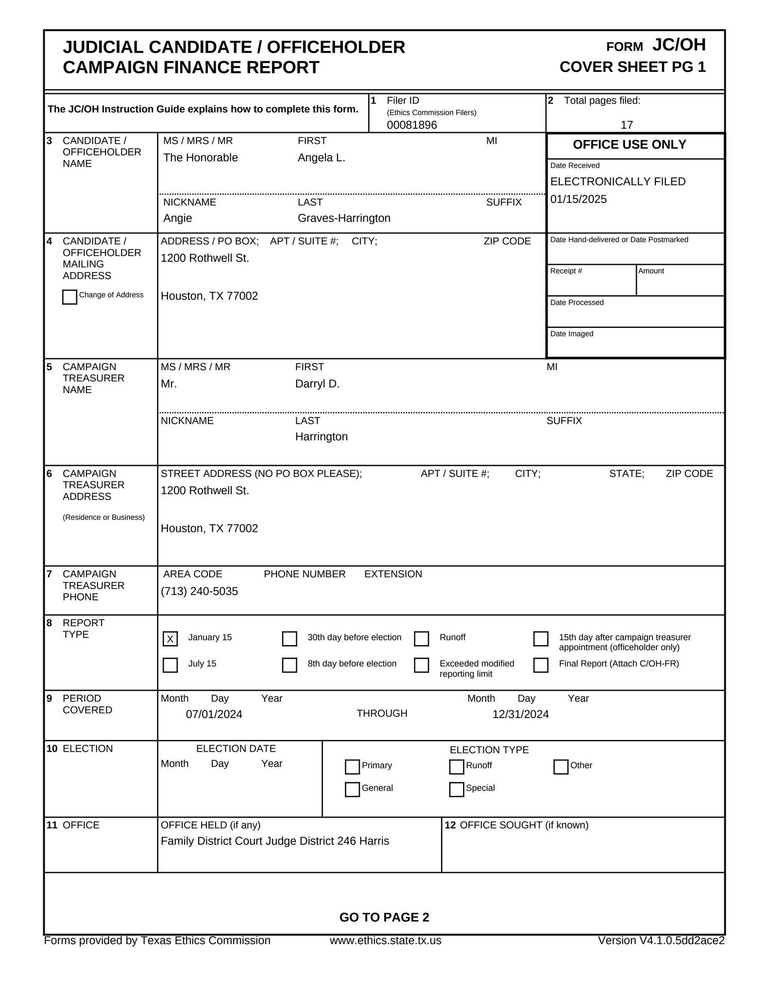 Judge Angela Graves-Harrington - 1-15-2025 - Campaign Finance Report by ...