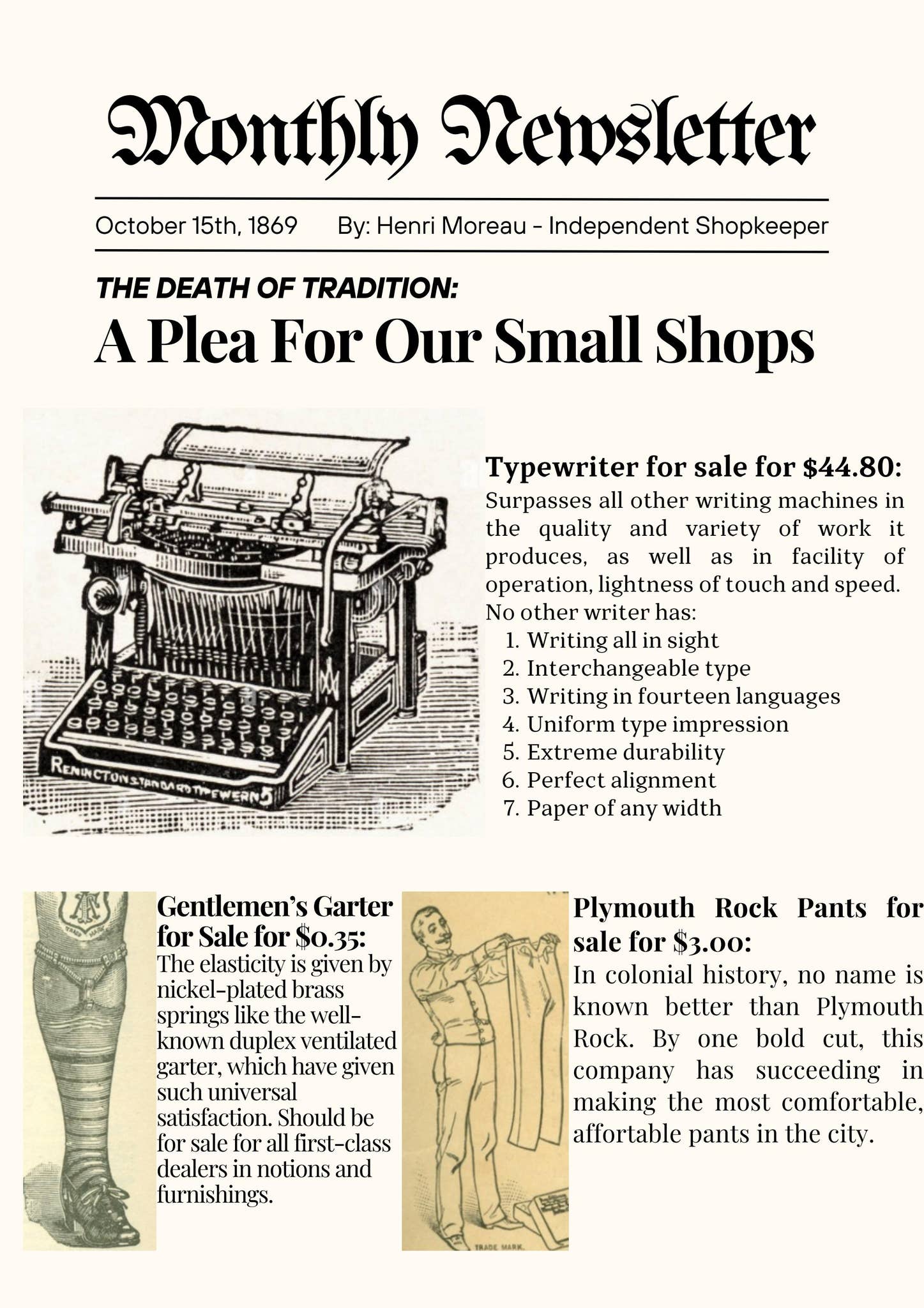 Old-Style newspaper by alexholcomb12 - Issuu