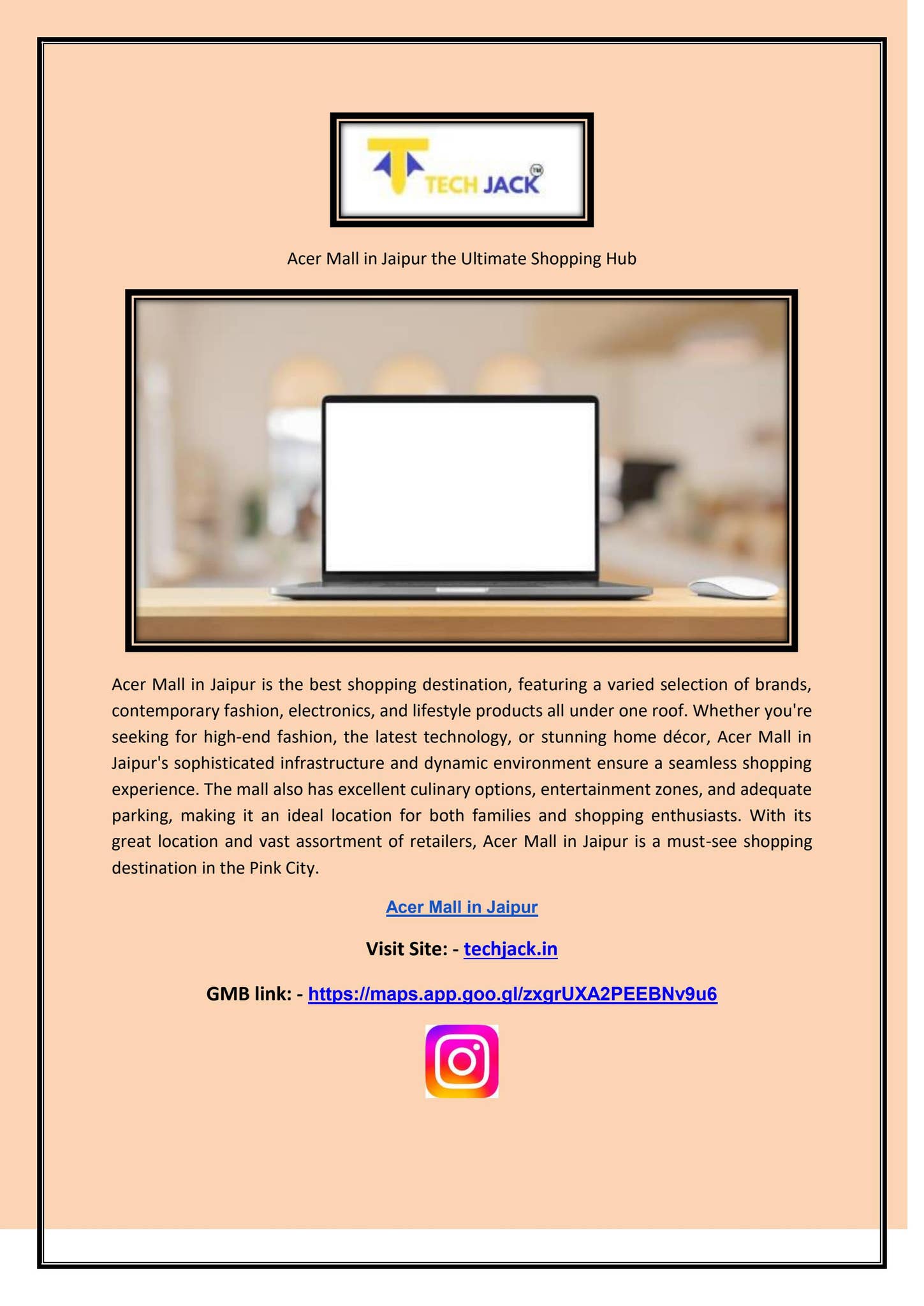 Acer Mall in Jaipur the Ultimate Shopping Hub by tech jack - Issuu