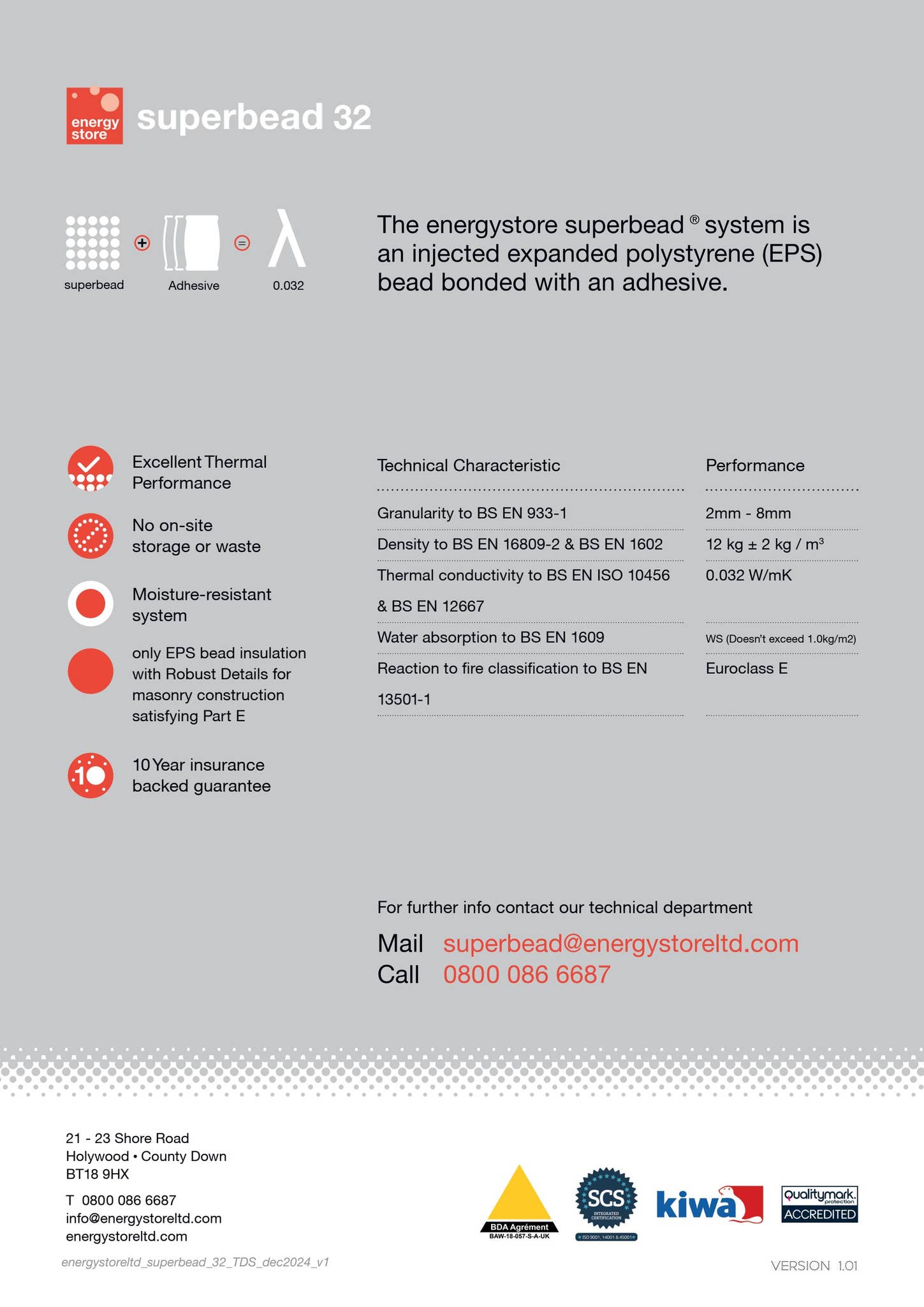 energystore superbead® 32 Technical Data Sheet by energystoreltd - Issuu