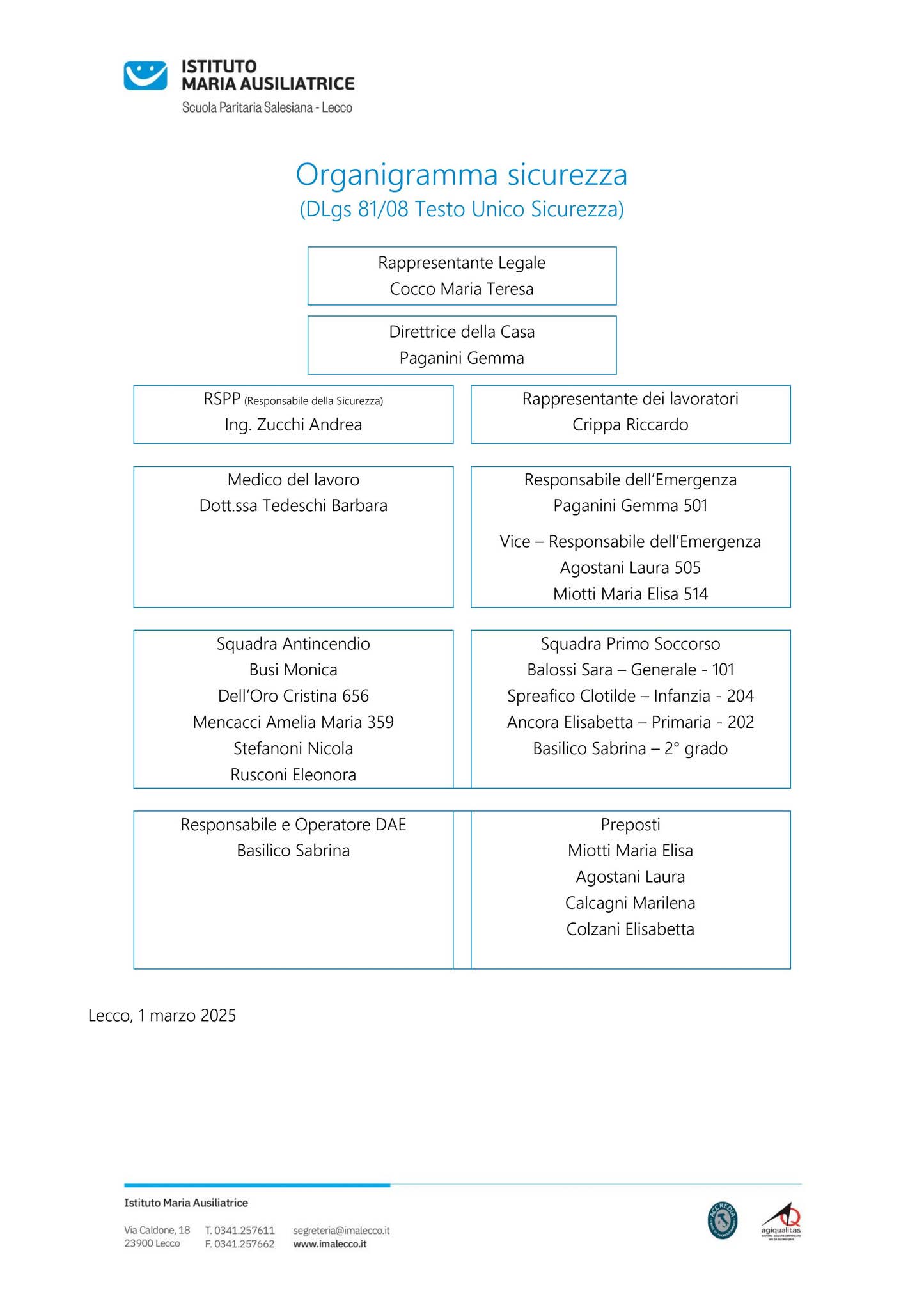 Organigramma Sicurezza 2025 (1) by imalecco01 - Issuu