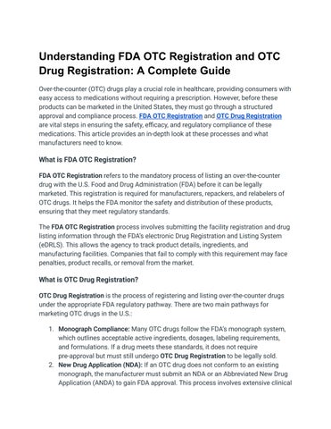 Understanding FDA OTC Registration and OTC Drug Registration A Complete ...
