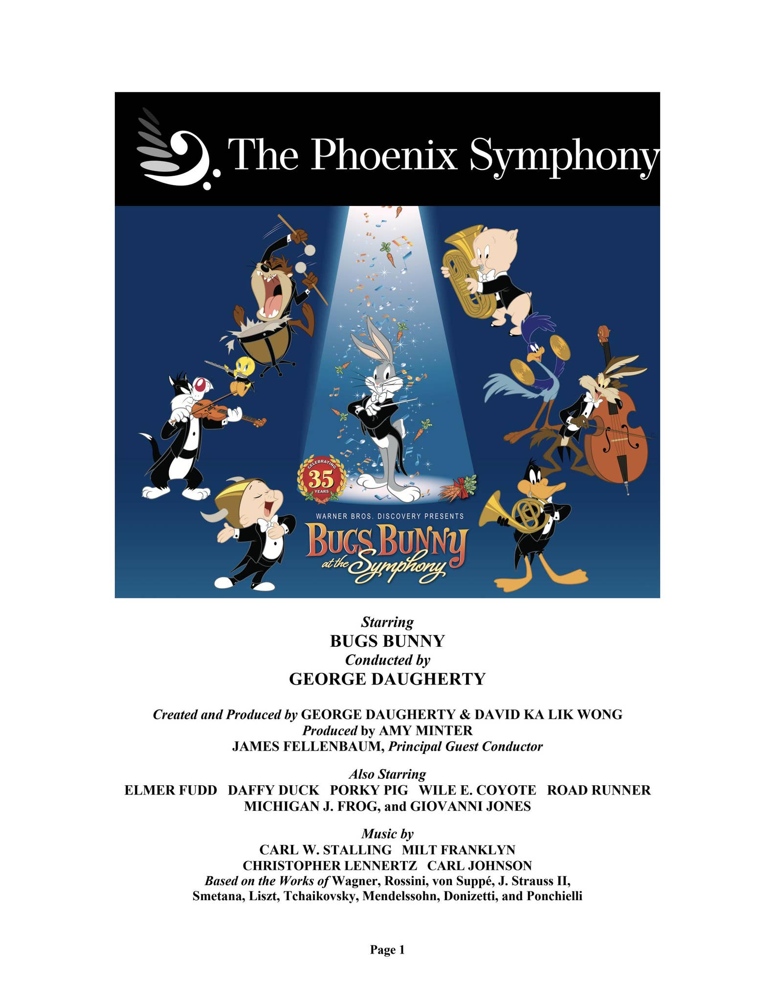 Program Book: Bugs Bunny at the Symphony by The Phoenix Symphony - Issuu