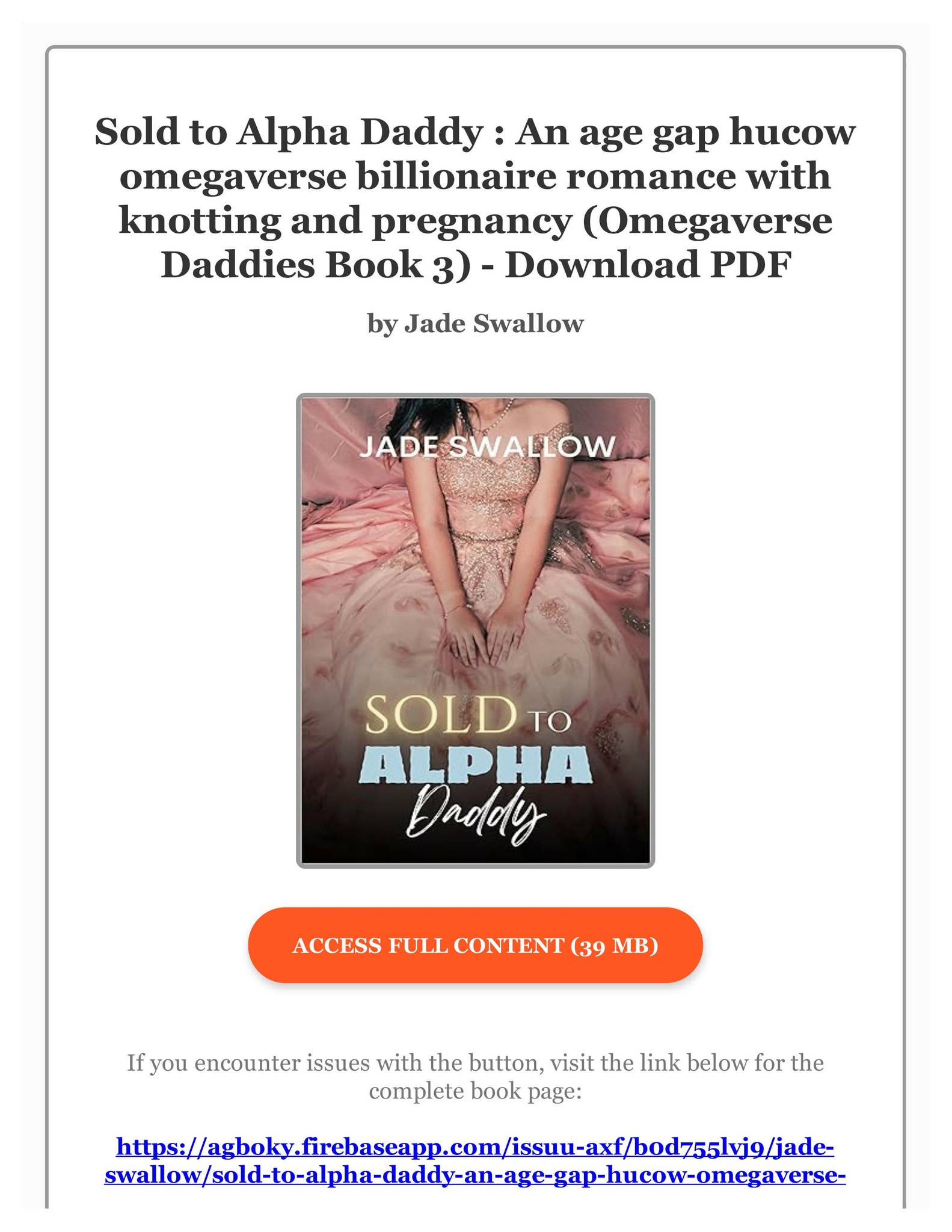 Ebook Sold to Alpha Daddy : An age gap hucow omegaverse billionaire romance with knotting and ...