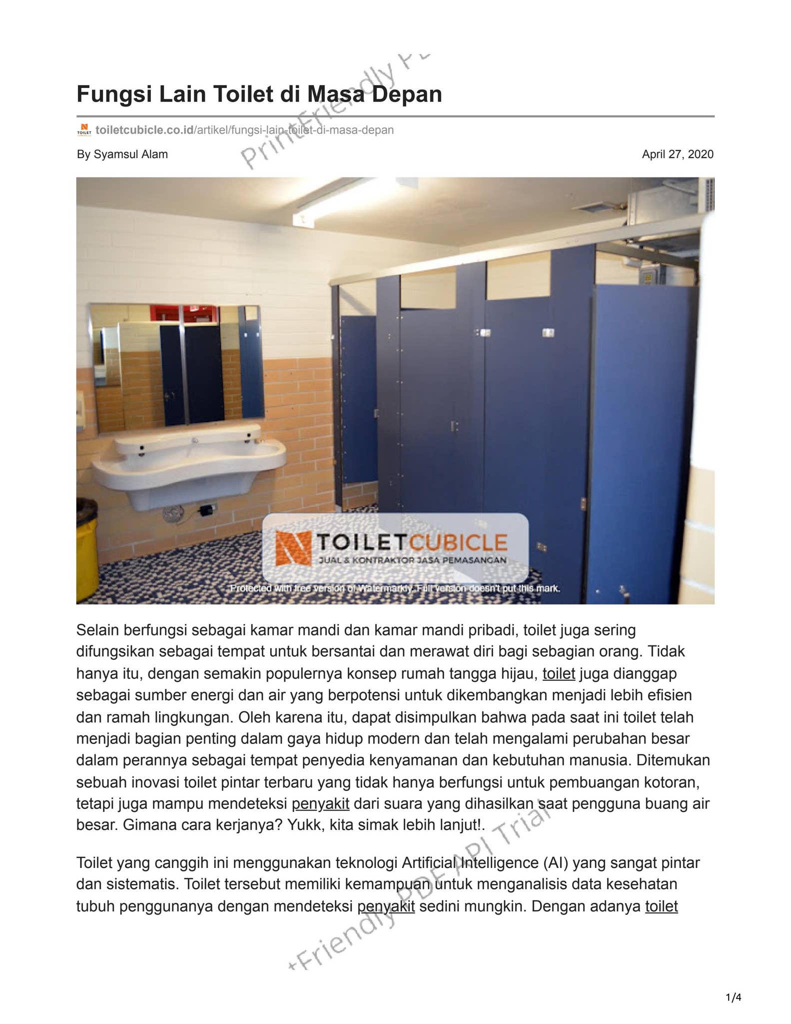 Fungsi Lain Toilet di Masa Depan by toiletcubicle.co.id - Issuu