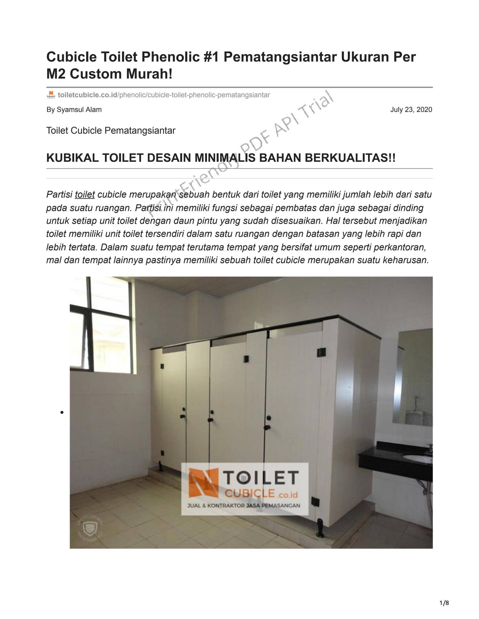 Cubicle Toilet Phenolic #1 Pematangsiantar Ukuran Per M2 Custom Murah! - ToiletCubicle.co.id by ...