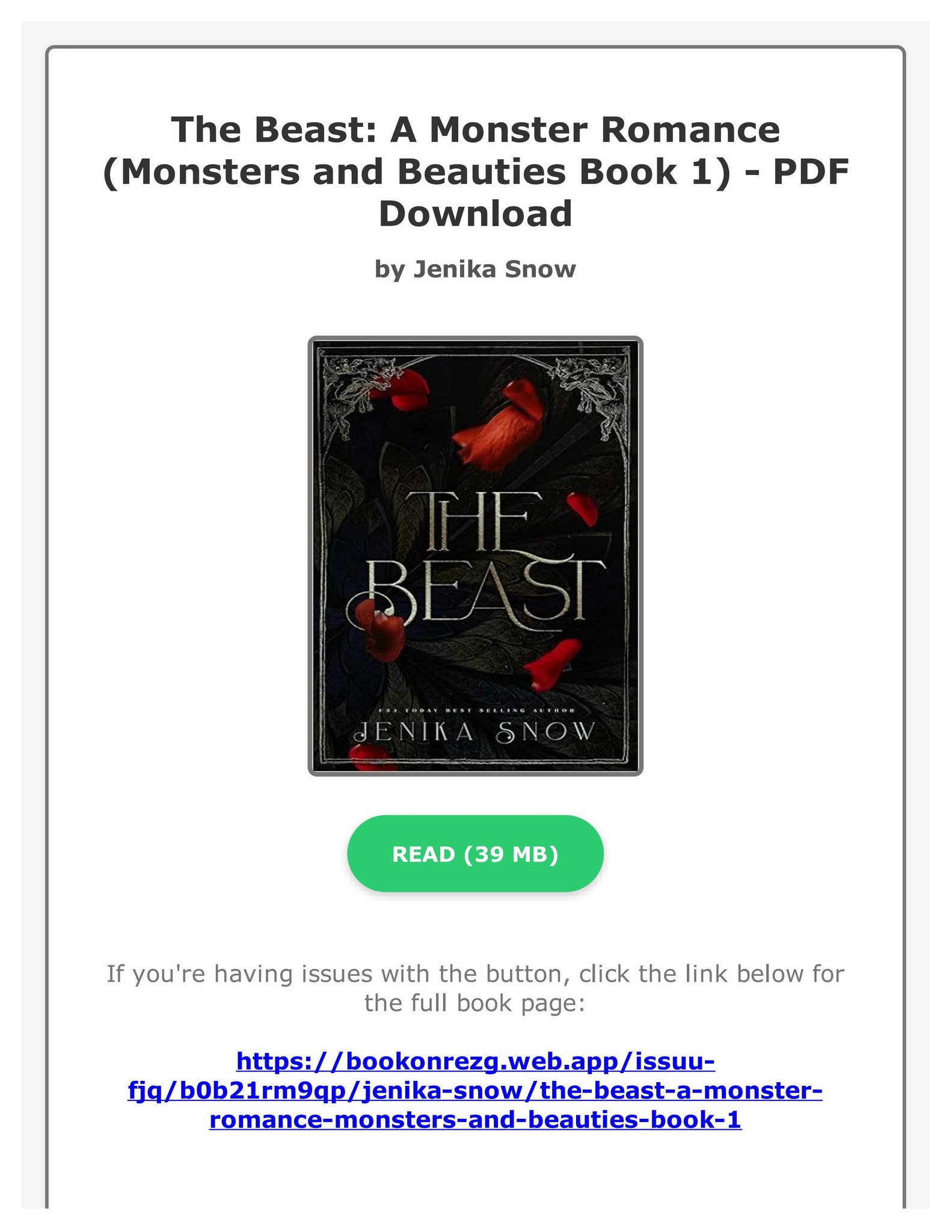 (PDF PDF) The Beast: A Monster Romance (Monsters and Beauties Book 1 ...