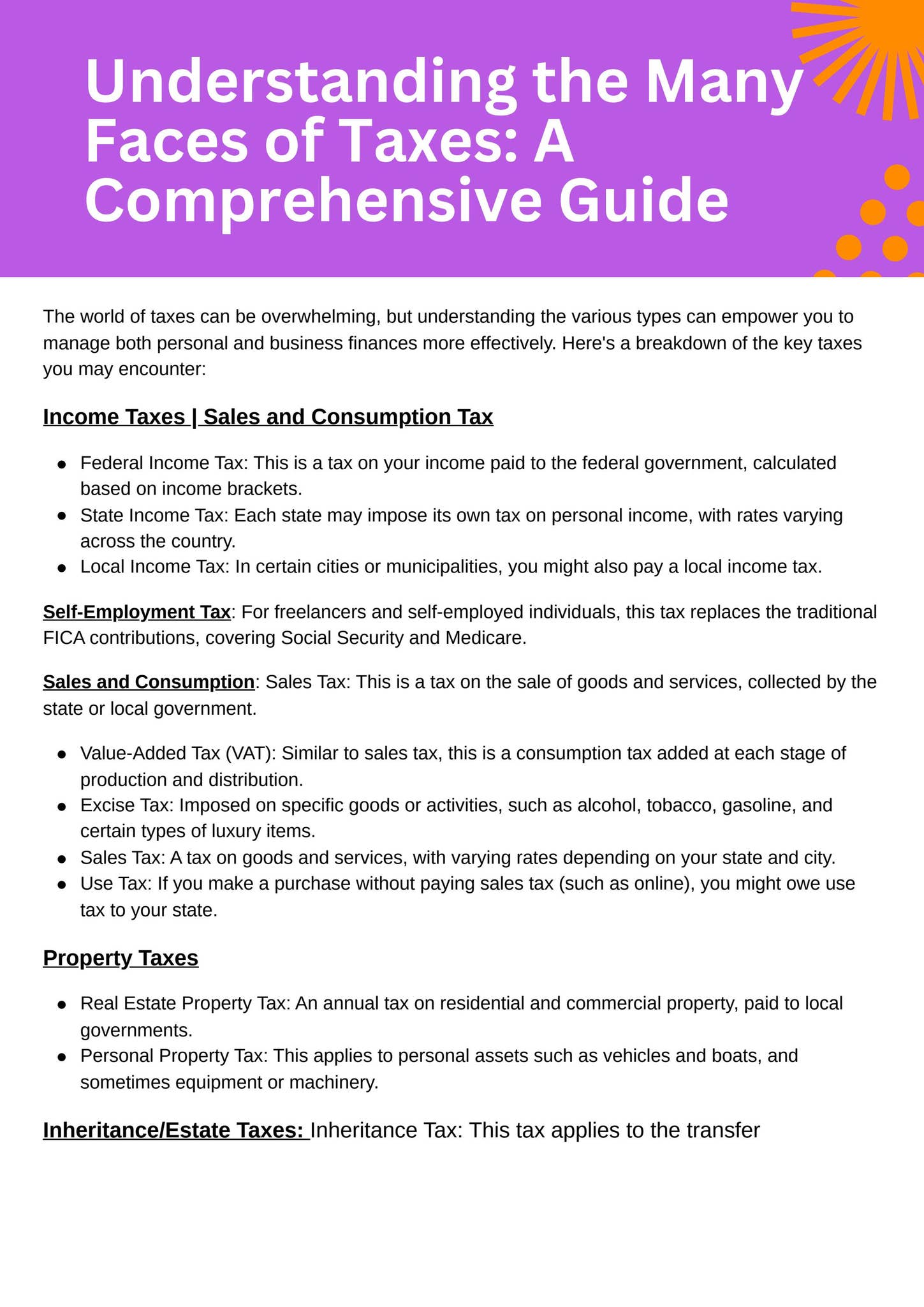 Understanding the Many Faces of Taxes A Comprehensive Guide by LogiCore ...