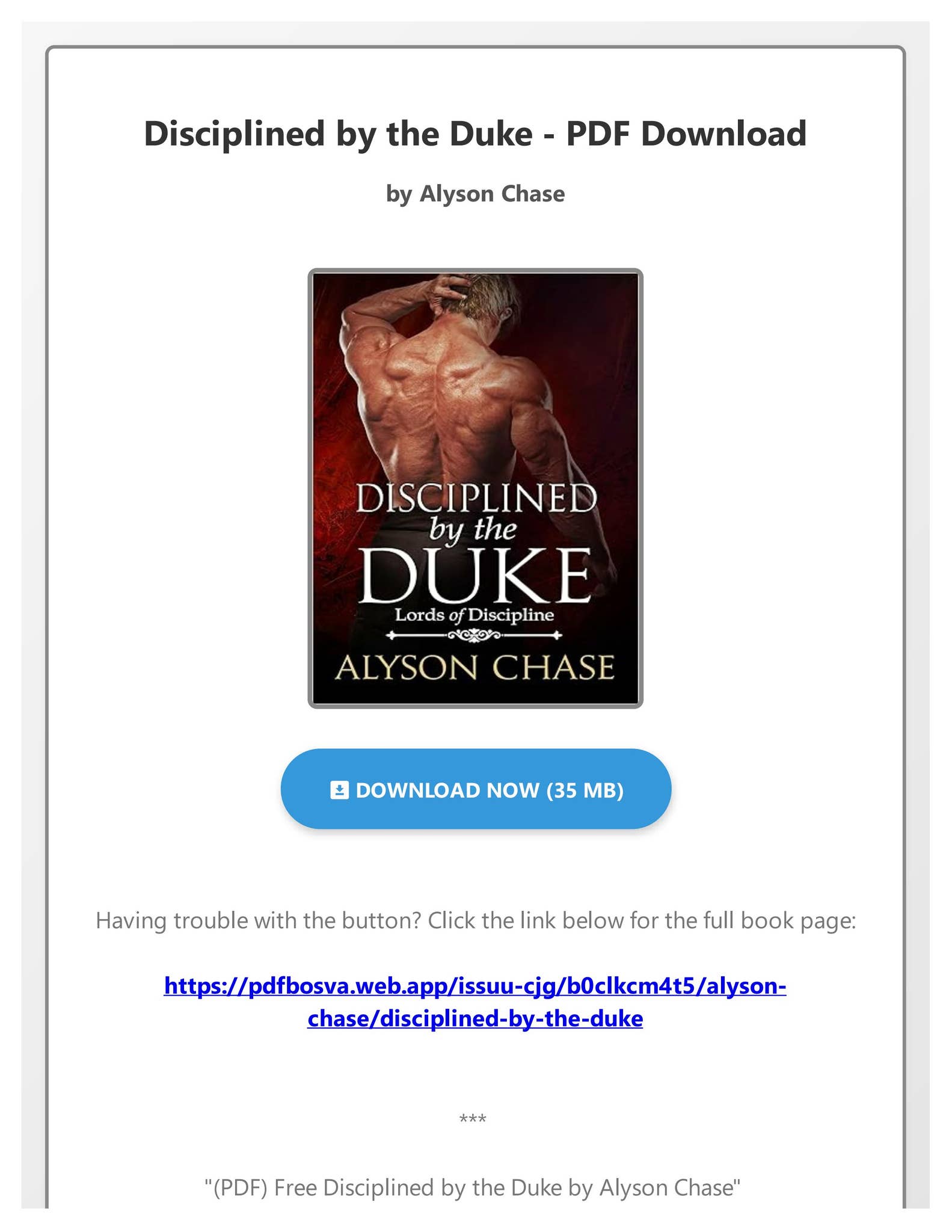 (PDF) Free Disciplined by the Duke by Alyson Chase by langoshiiiih - Issuu