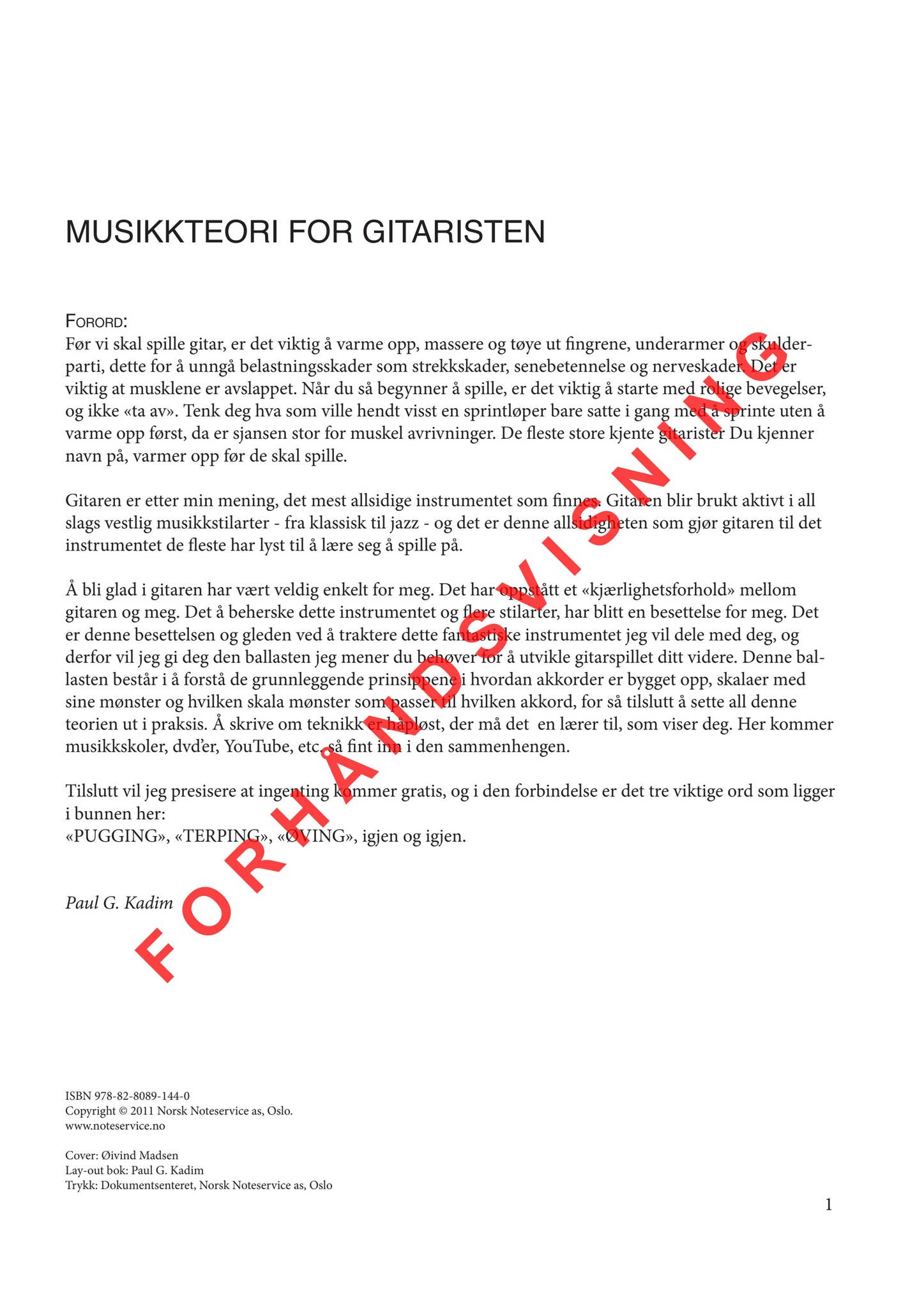 Musikkteori for gitaristen demo by Musikkforlagene - Issuu
