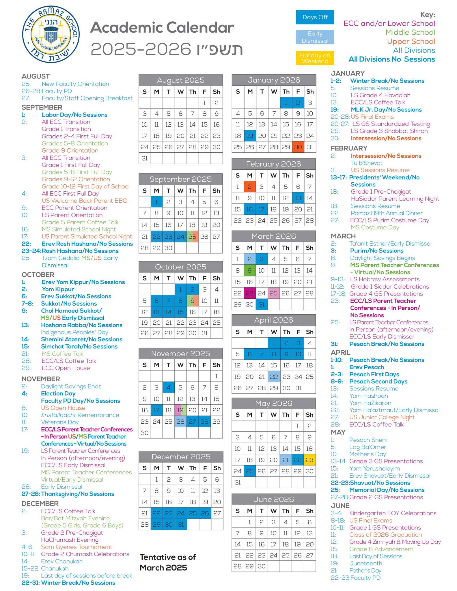 5786 Highlights Calendar by Ramaz School - Issuu