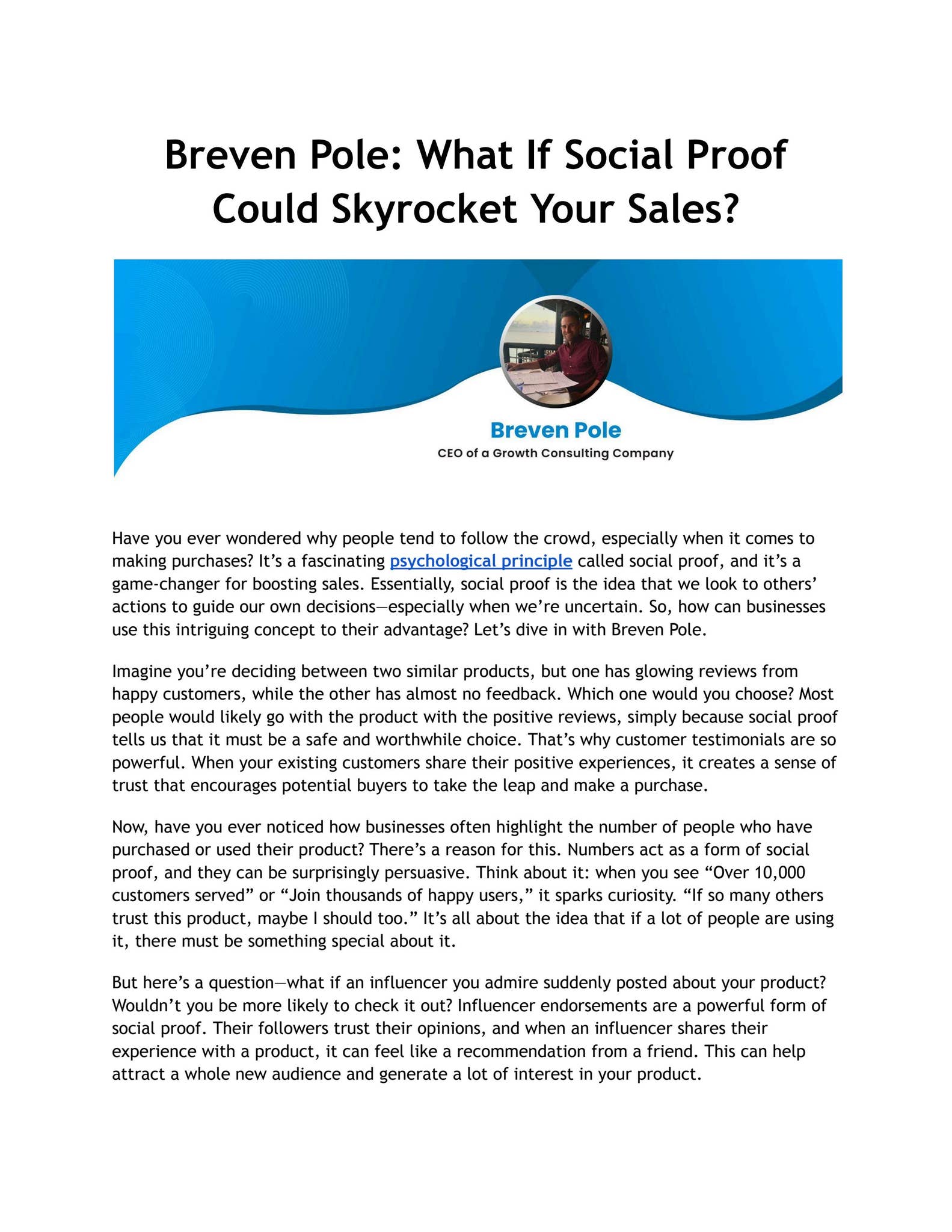 Breven Pole_ What If Social Proof Could Skyrocket Your Sales by Breven ...
