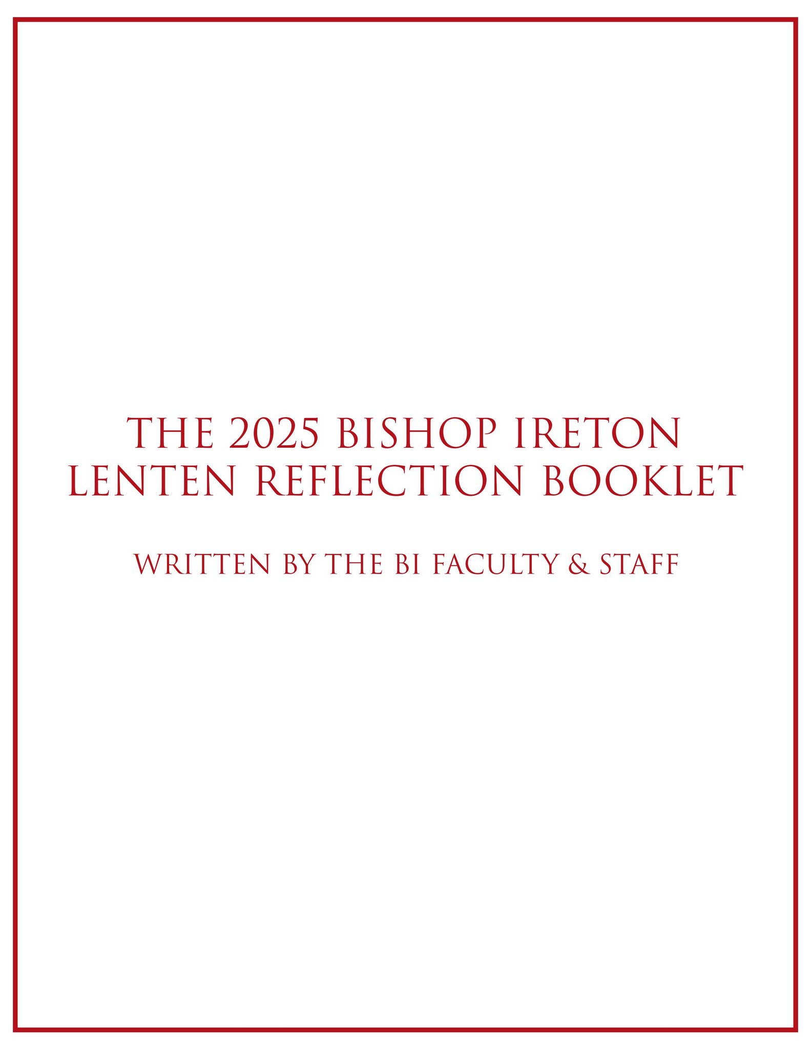 2025 Lenten Reflection Booklet by BishopIretonHS - Issuu
