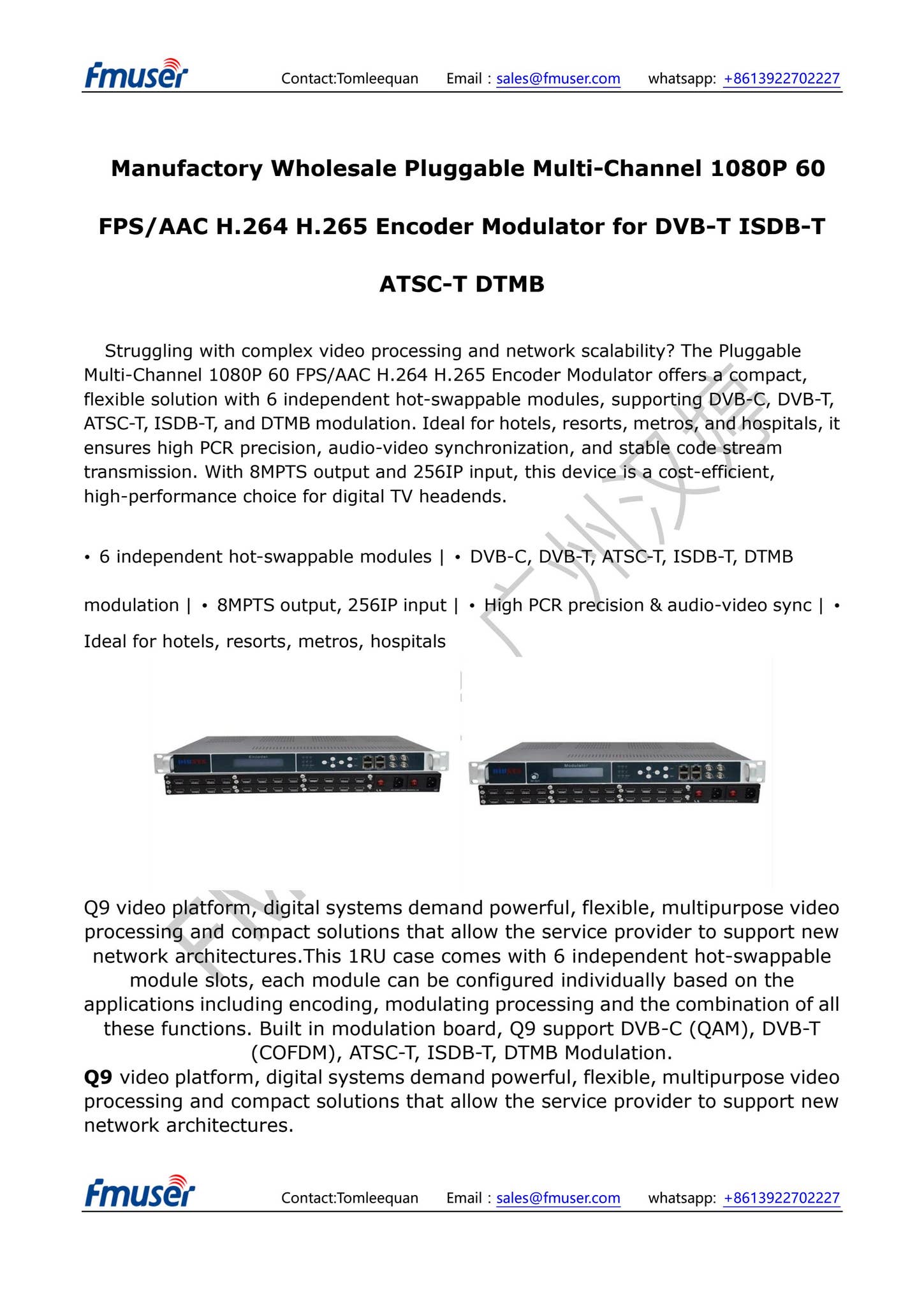 Manufactory Wholesale Pluggable Multi-Channel 1080P 60 FPS/AAC H.264 H ...