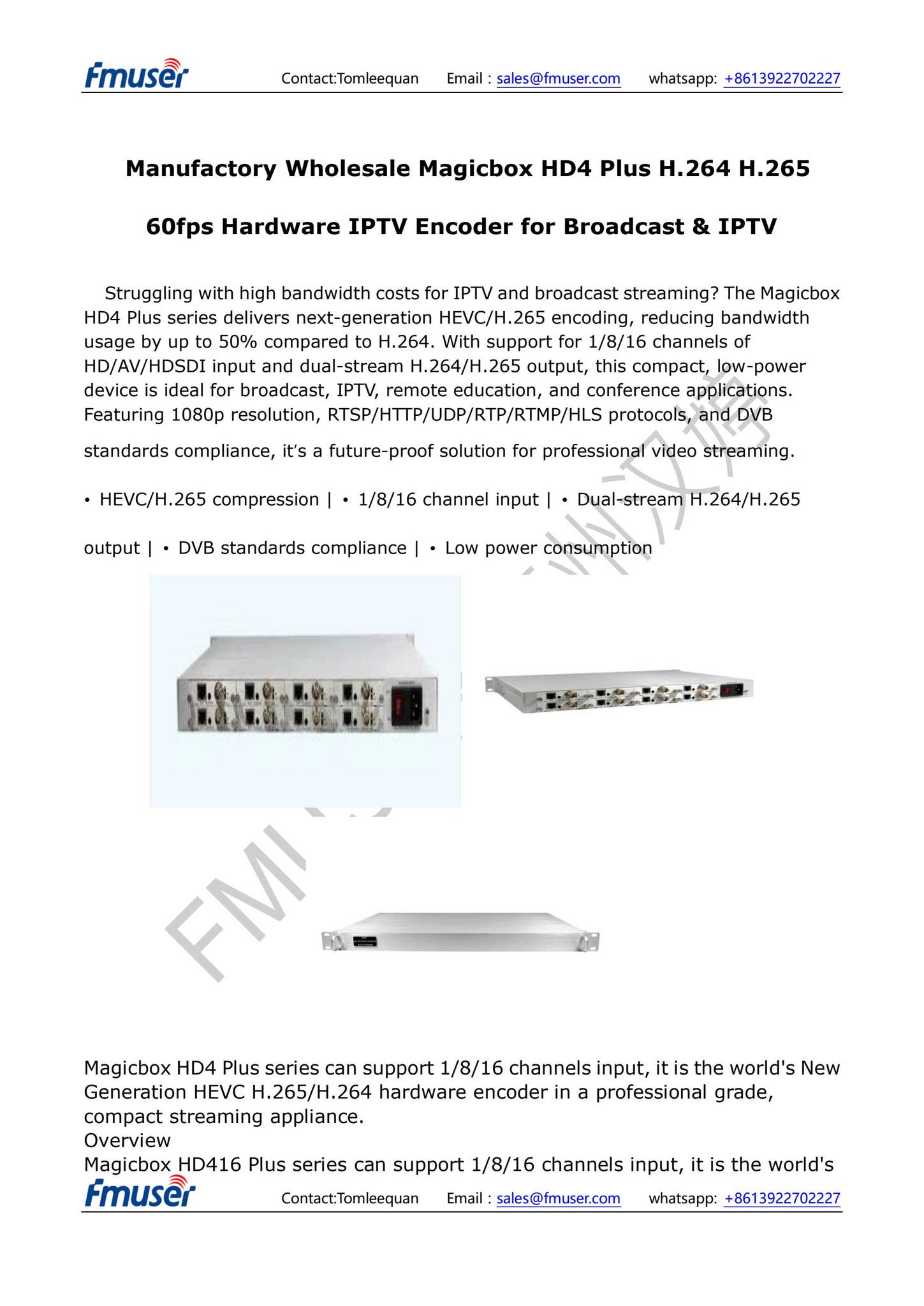 Manufactory Wholesale Magicbox HD4 Plus H.264 H.265 60fps Hardware IPTV ...