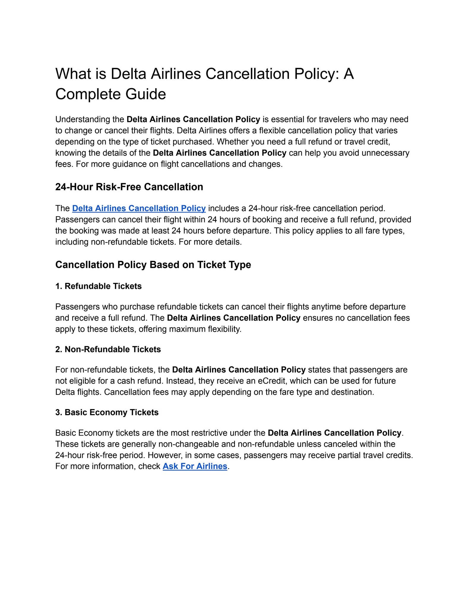 What is Delta Airlines Cancellation Policy by askforairlines121 - Issuu