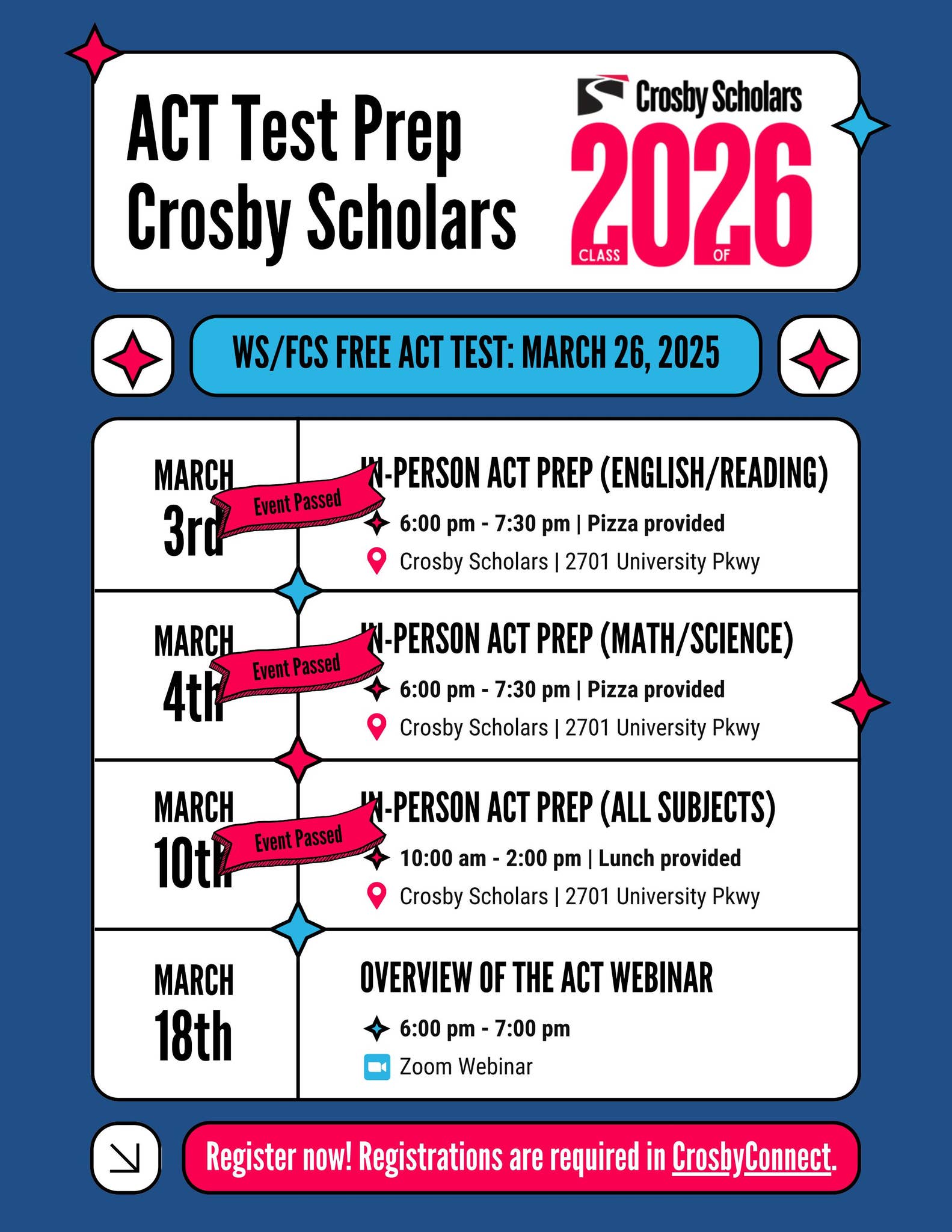 ACT Test Prep Class of 2026 - ACT email #3 update by Crosby Scholars ...