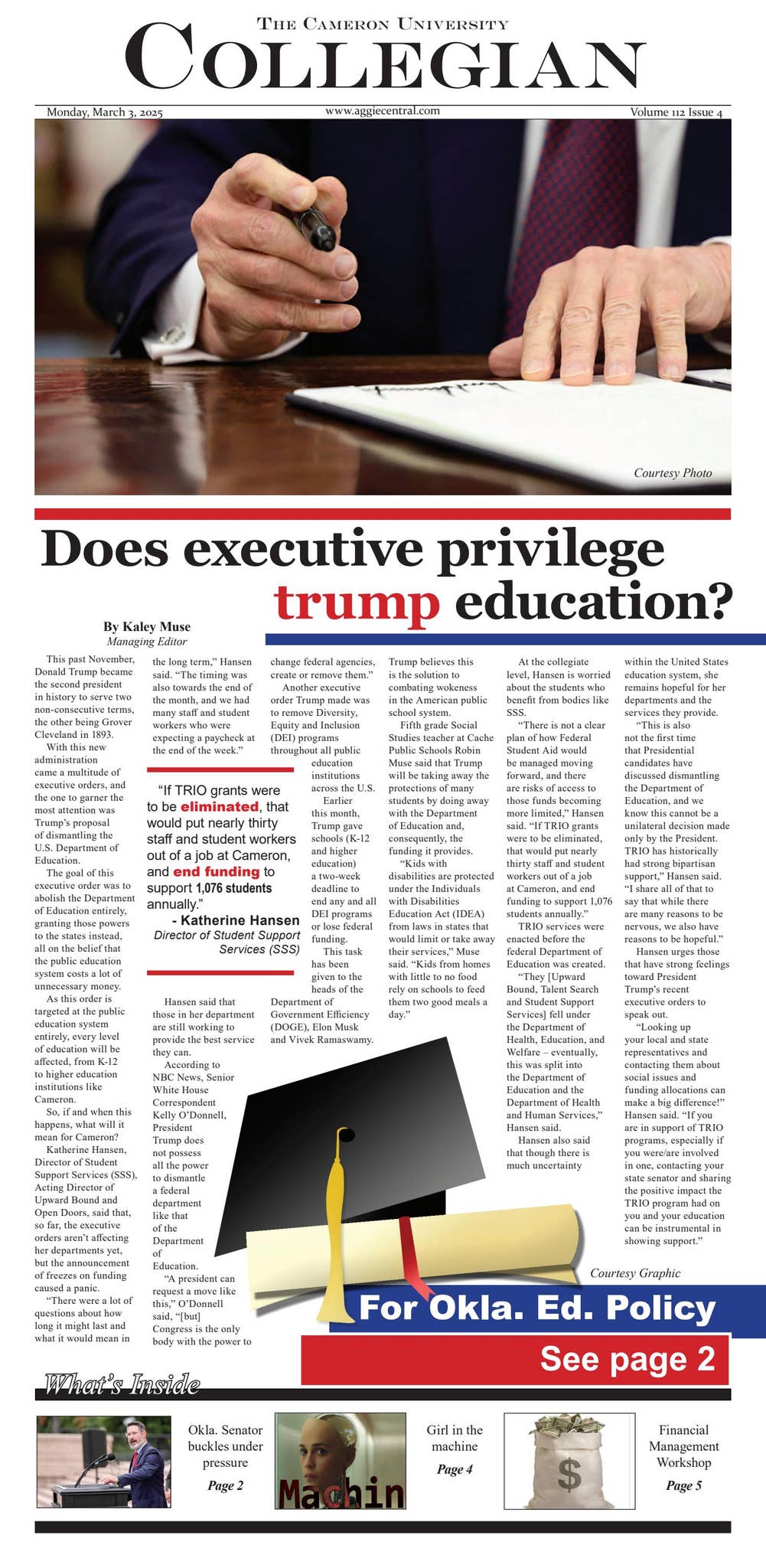 The Cameron Collegian Spring 2025 Issue #4 by Cameron University ...