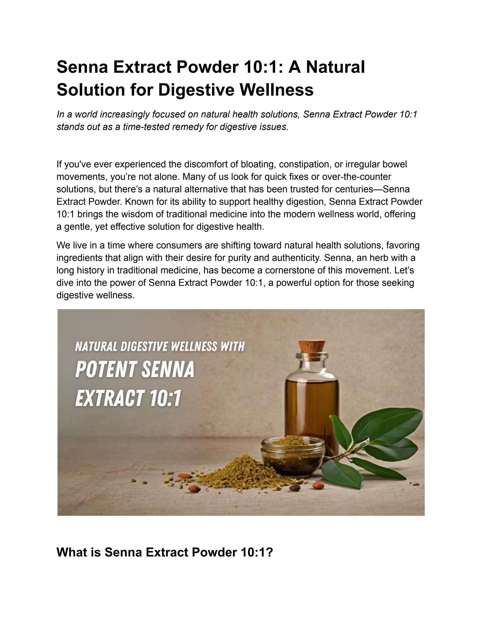 Senna Extract Powder 10:1: Nature's Answer to Digestive Wellness by ...