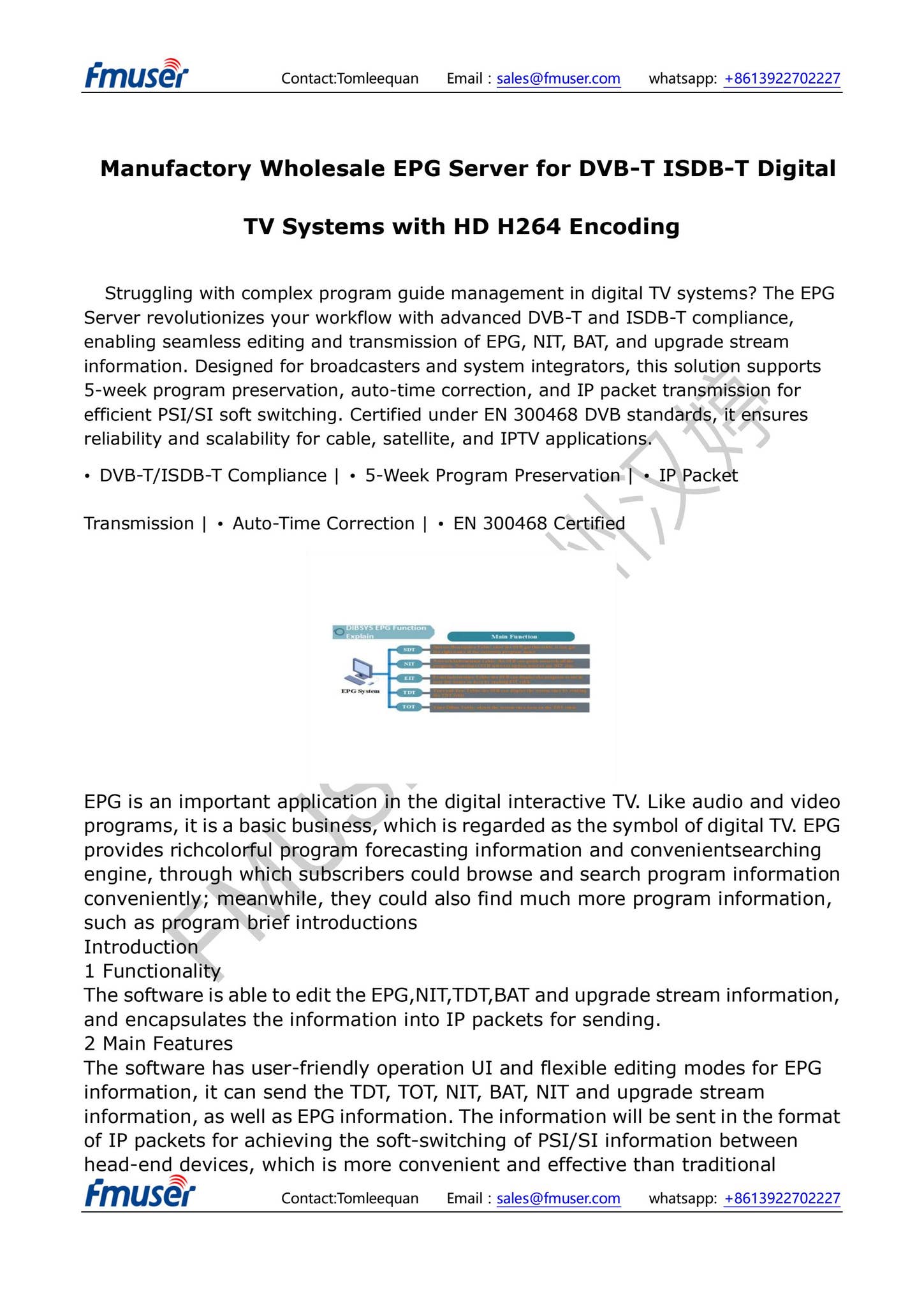Manufactory Wholesale EPG Server for DVB-T ISDB-T Digital TV Systems ...