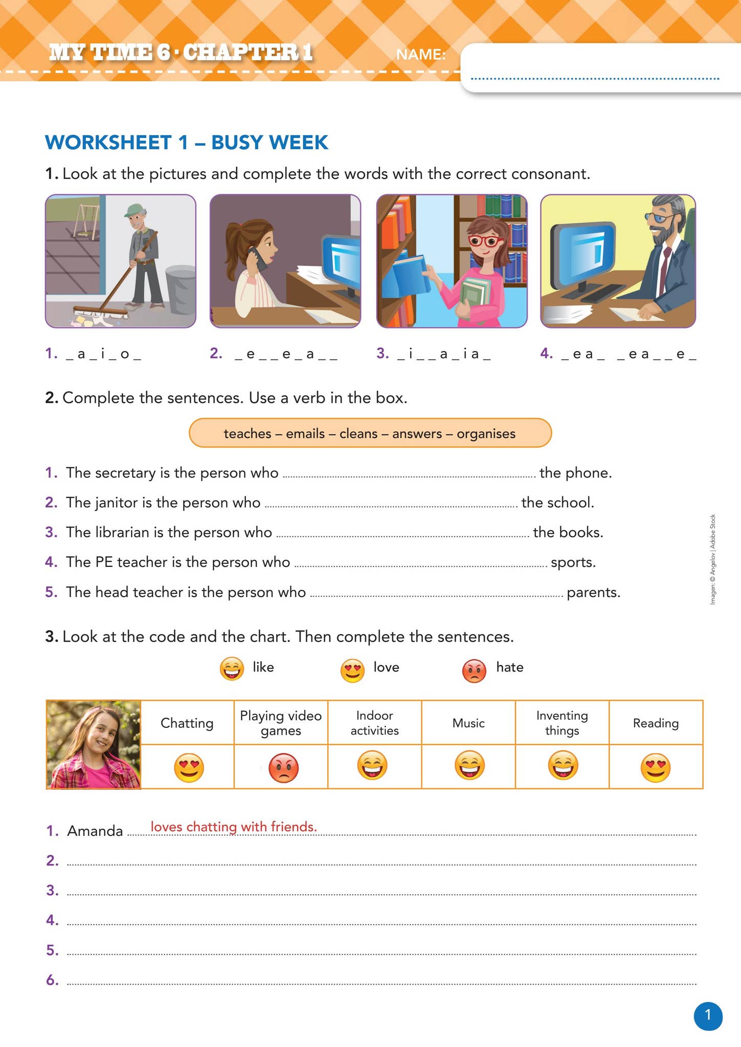 Worksheet 1 - My Time 6 by Editorial ACES - Issuu