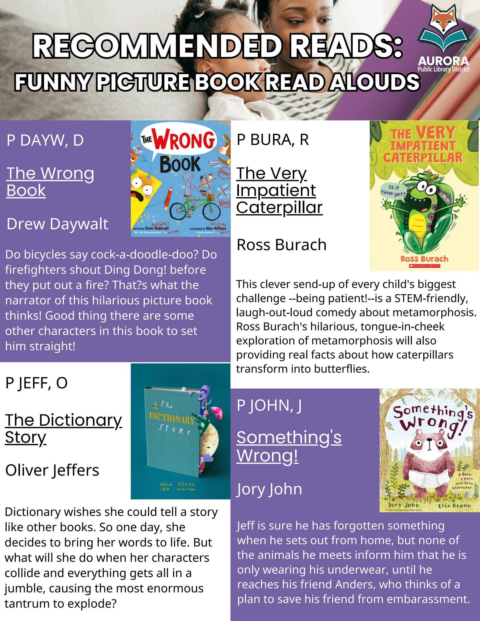 2025 Funny Read Alouds by Aurora Public Library District, IL - Issuu