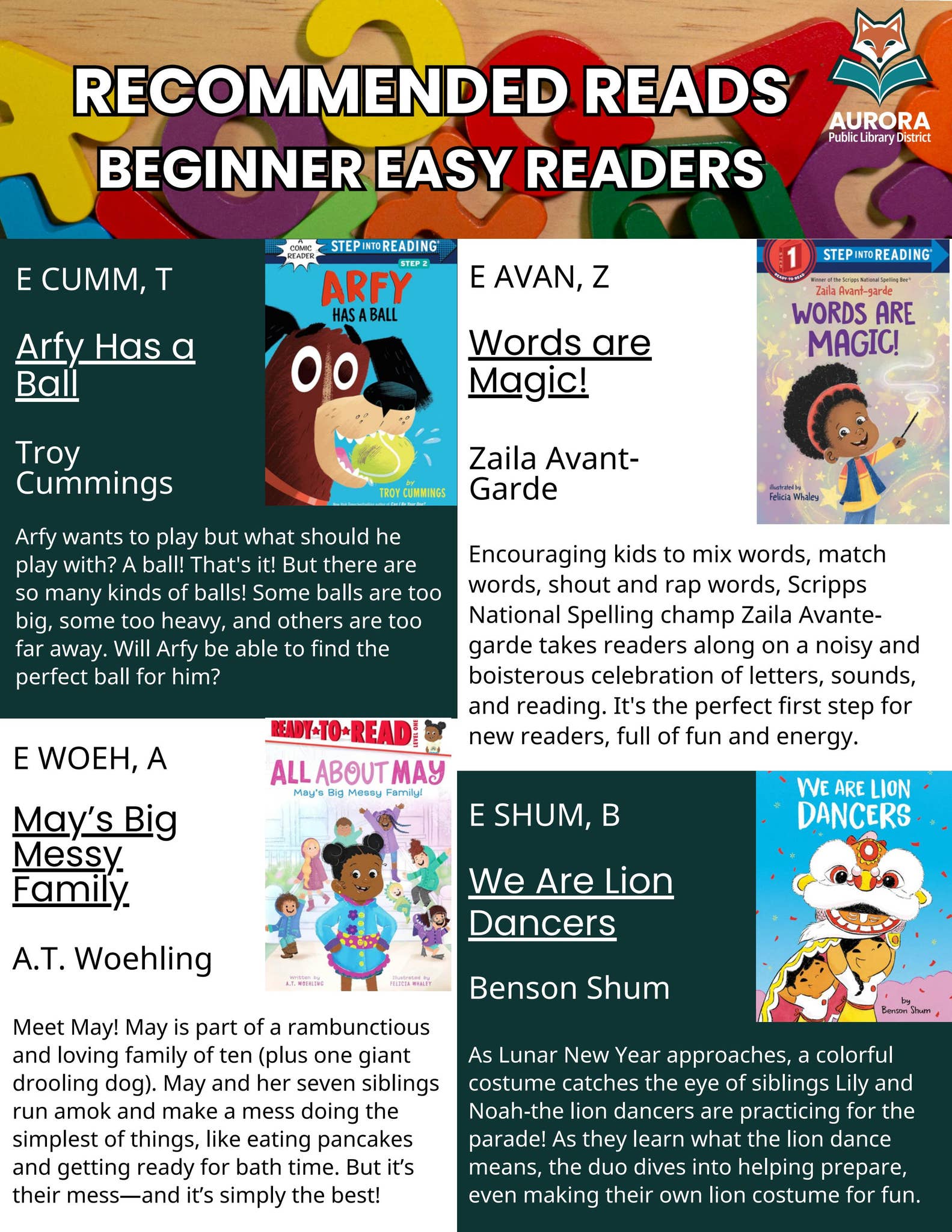 2025 Beginner Easy Readers by Aurora Public Library District, IL - Issuu