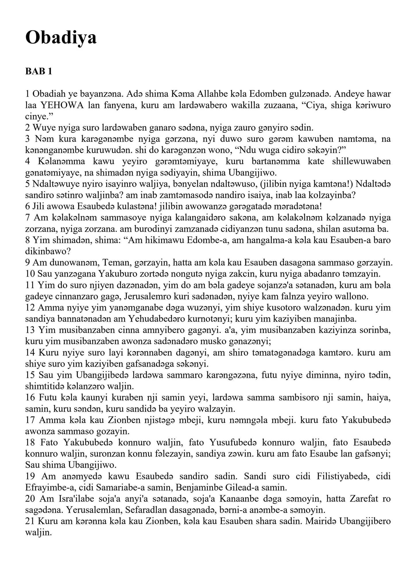 Kanuri - The Book of the Prophet Obadiah by Filipino Tracts and ...