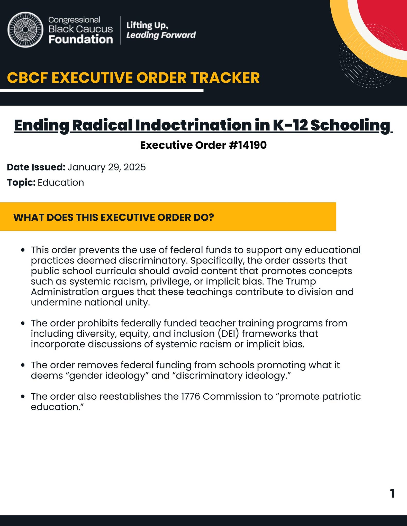 Ending Radical Indoctrination in K-12 Schooling by Congressional Black ...