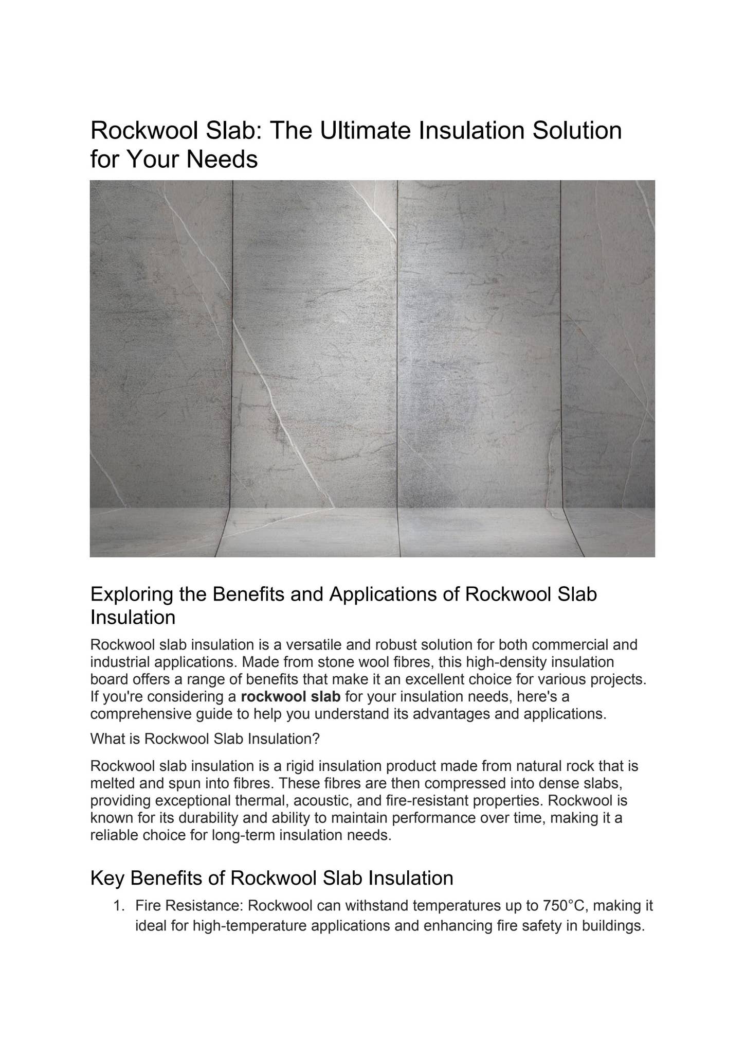 Rockwool Slab: The Ultimate Insulation Solution for Your Needs by Fm ...