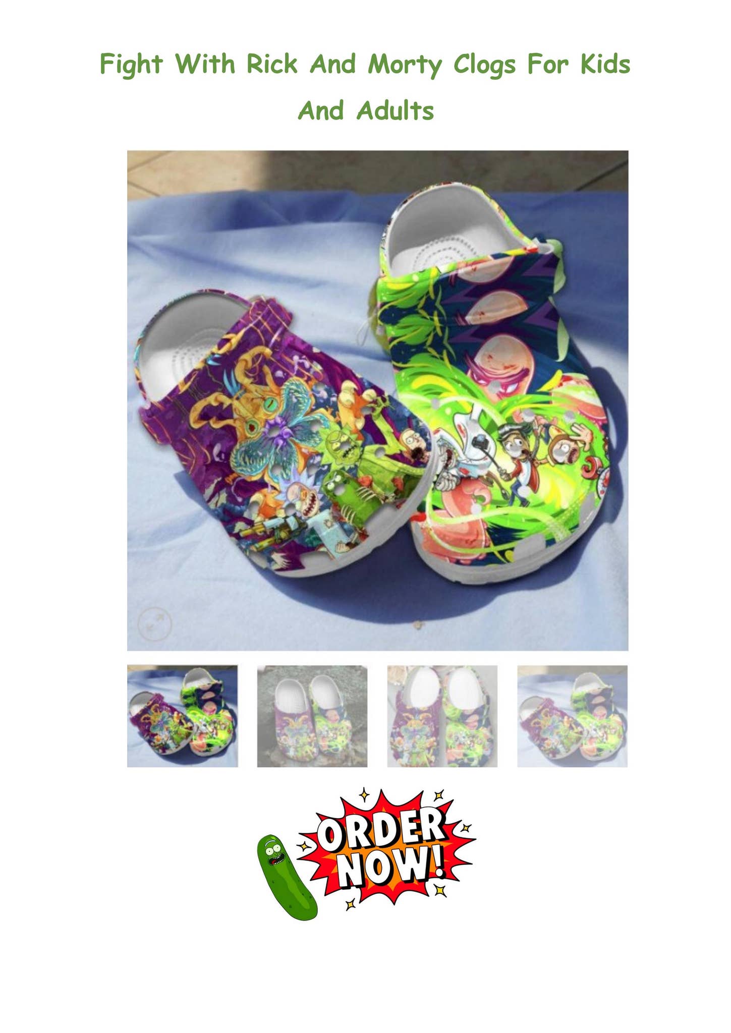 Fight With Rick And Morty Clogs For Kids And Adults by ...