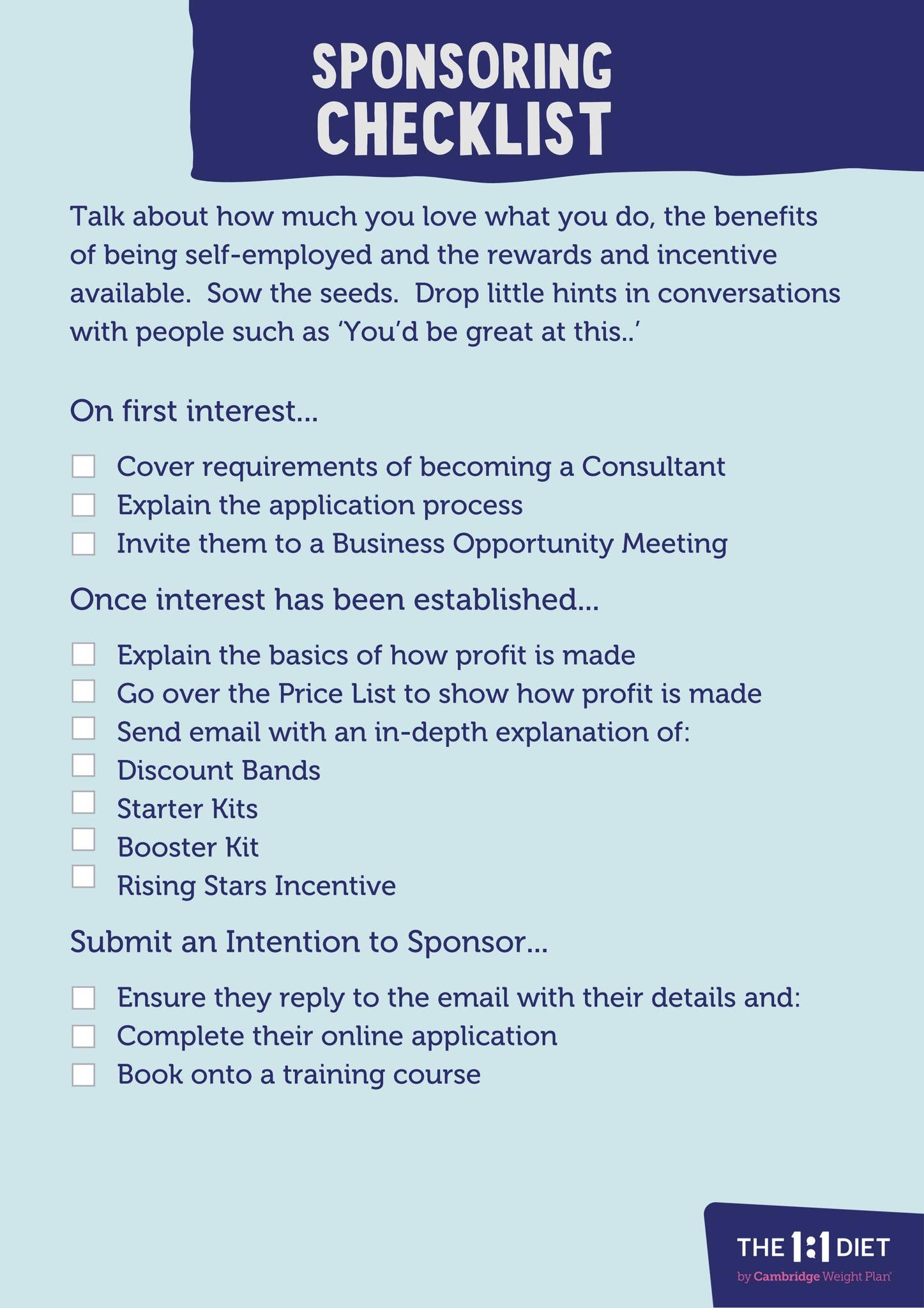 Sponsor Checklist editable by Jo Bass - Issuu
