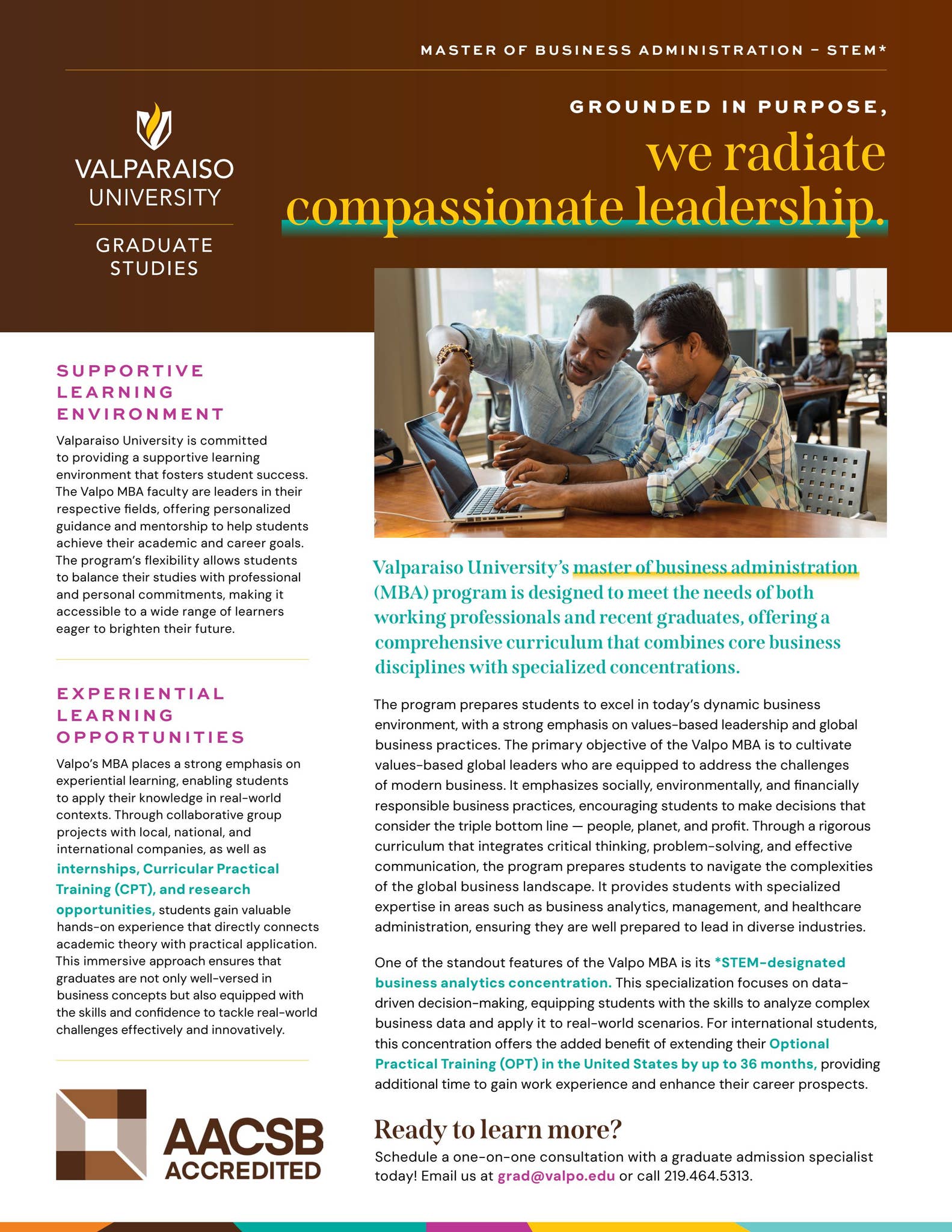MBA Flyer – India | Valparaiso University by Valparaiso University - Issuu