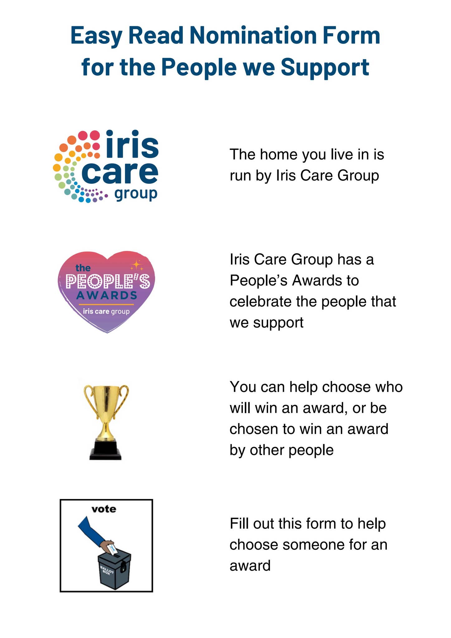 The People's Awards Nomination Form (Easy Read) by Iris Care Group - Issuu