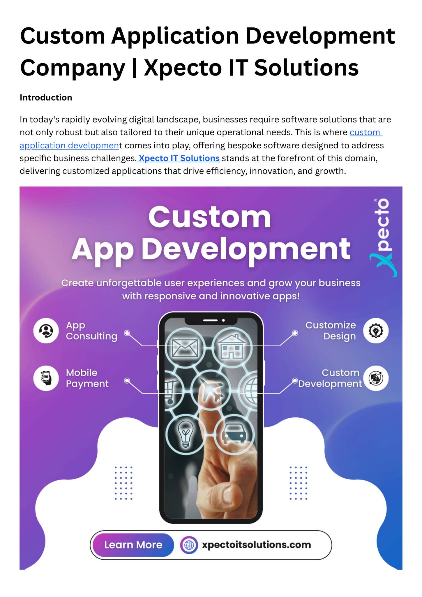 Custom Application Development Company Xpecto IT Solutions by xpecto-it-solutions - Issuu