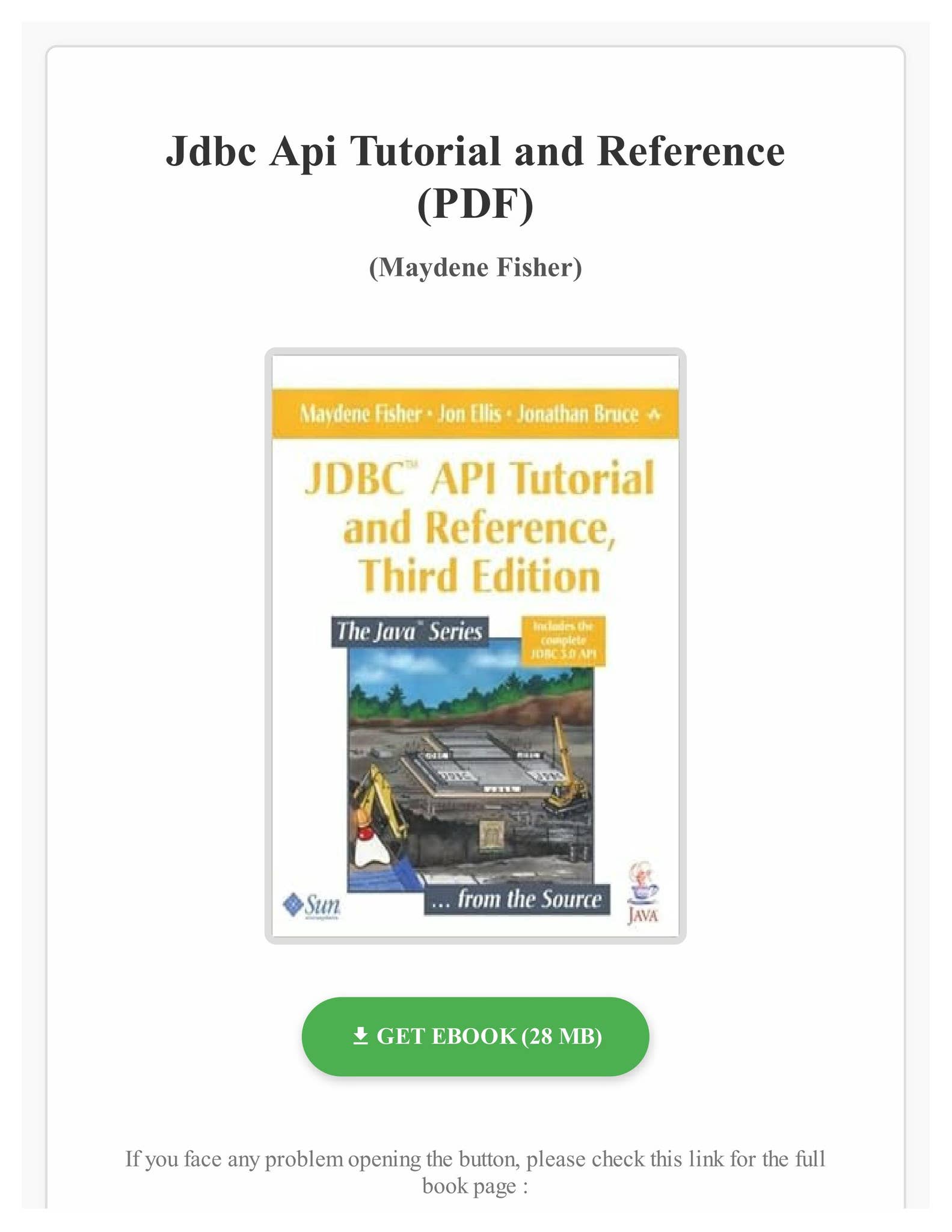 (PDF PDF) Jdbc Api Tutorial and Reference by Maydene Fisher by ... (PDF PDF) Jdbc Api Tutorial and Reference by Maydene Fisher by ...