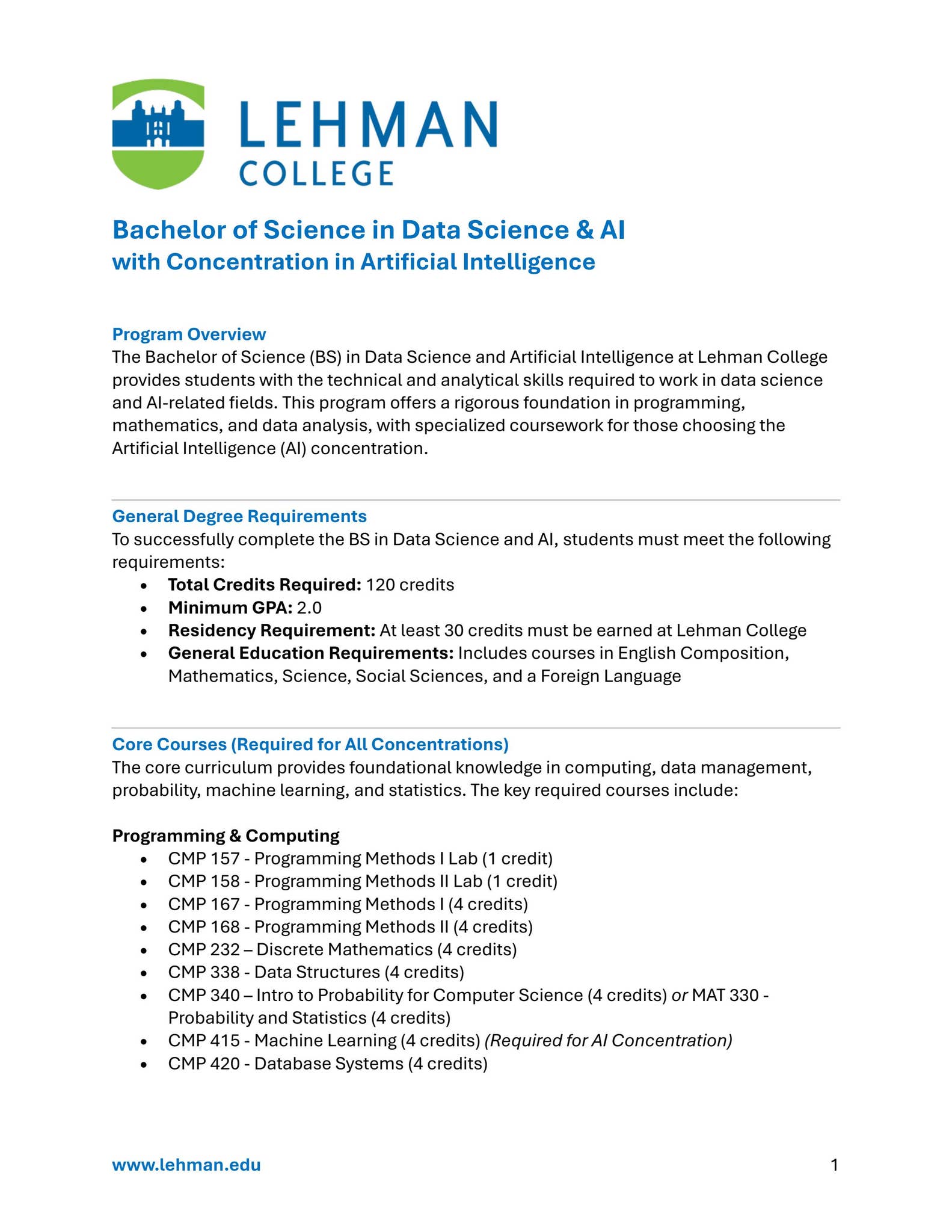 BS in Data Science & AI at Lehman College by Jorge Silva-Puras - Issuu