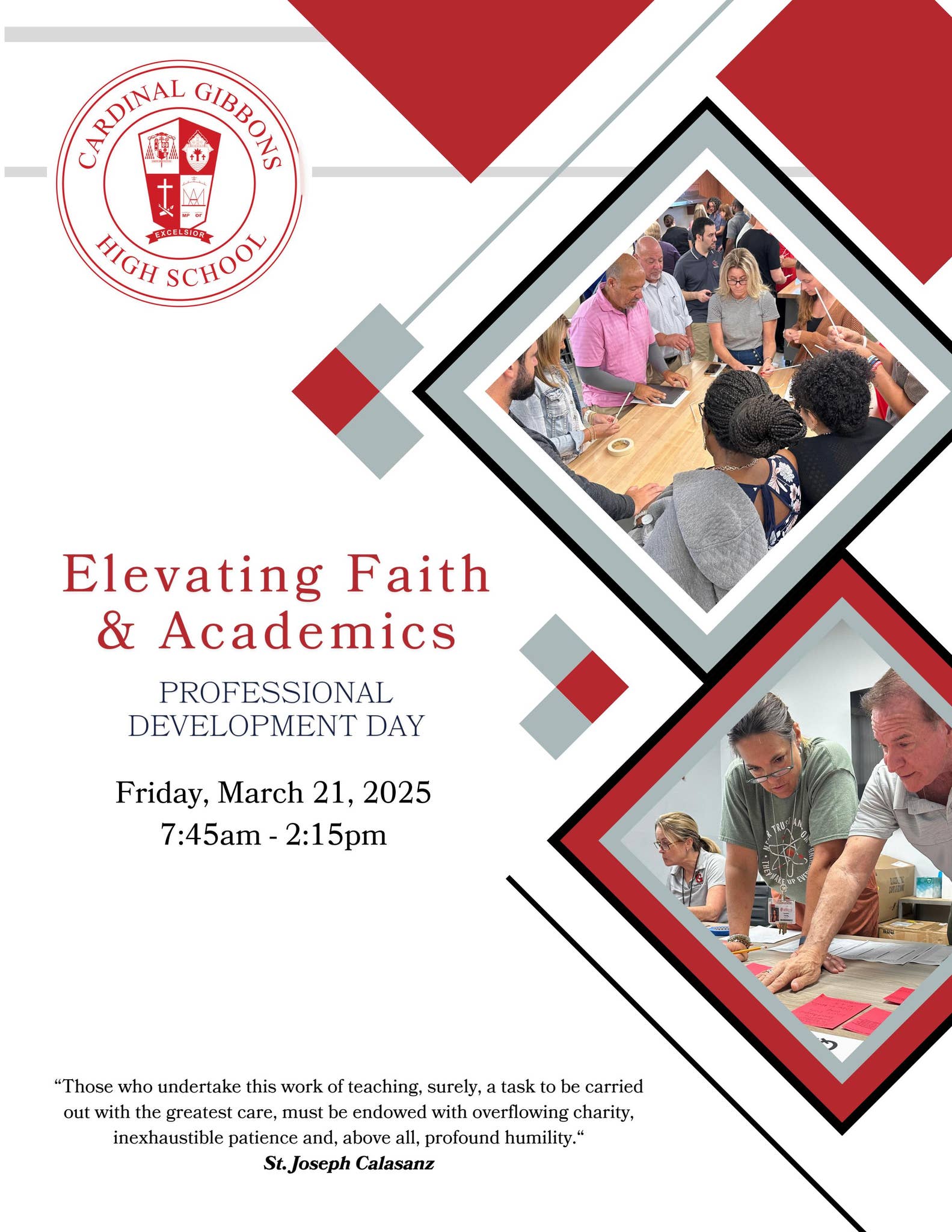 Elevating Faith & Academics PD Day by Cardinal Gibbons High School - Issuu