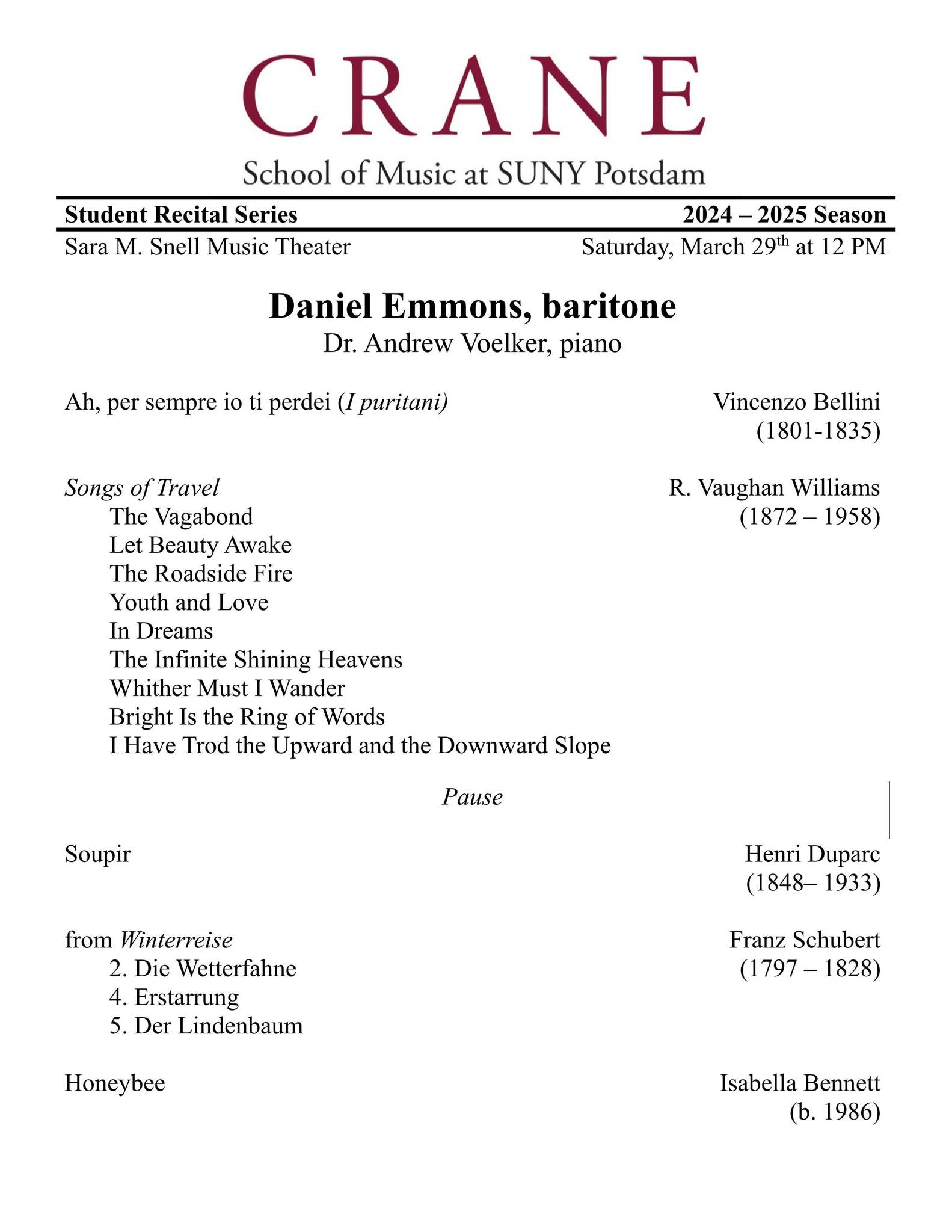 03.29.25 Daniel Emmons, Voice by The Crane School of Music - Issuu