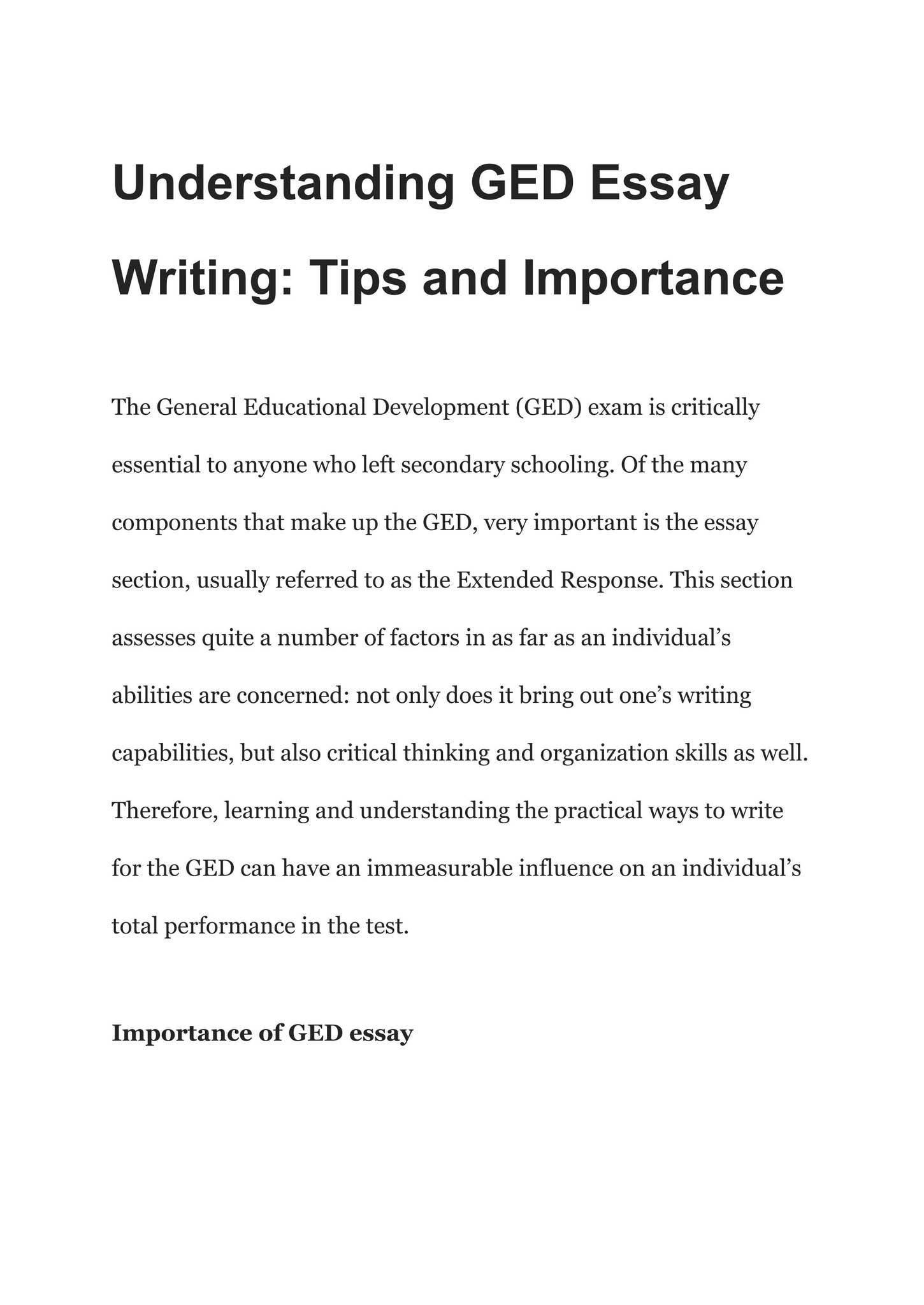 Understanding GED Essay Writing_ Tips and Importance by davidwarners ...