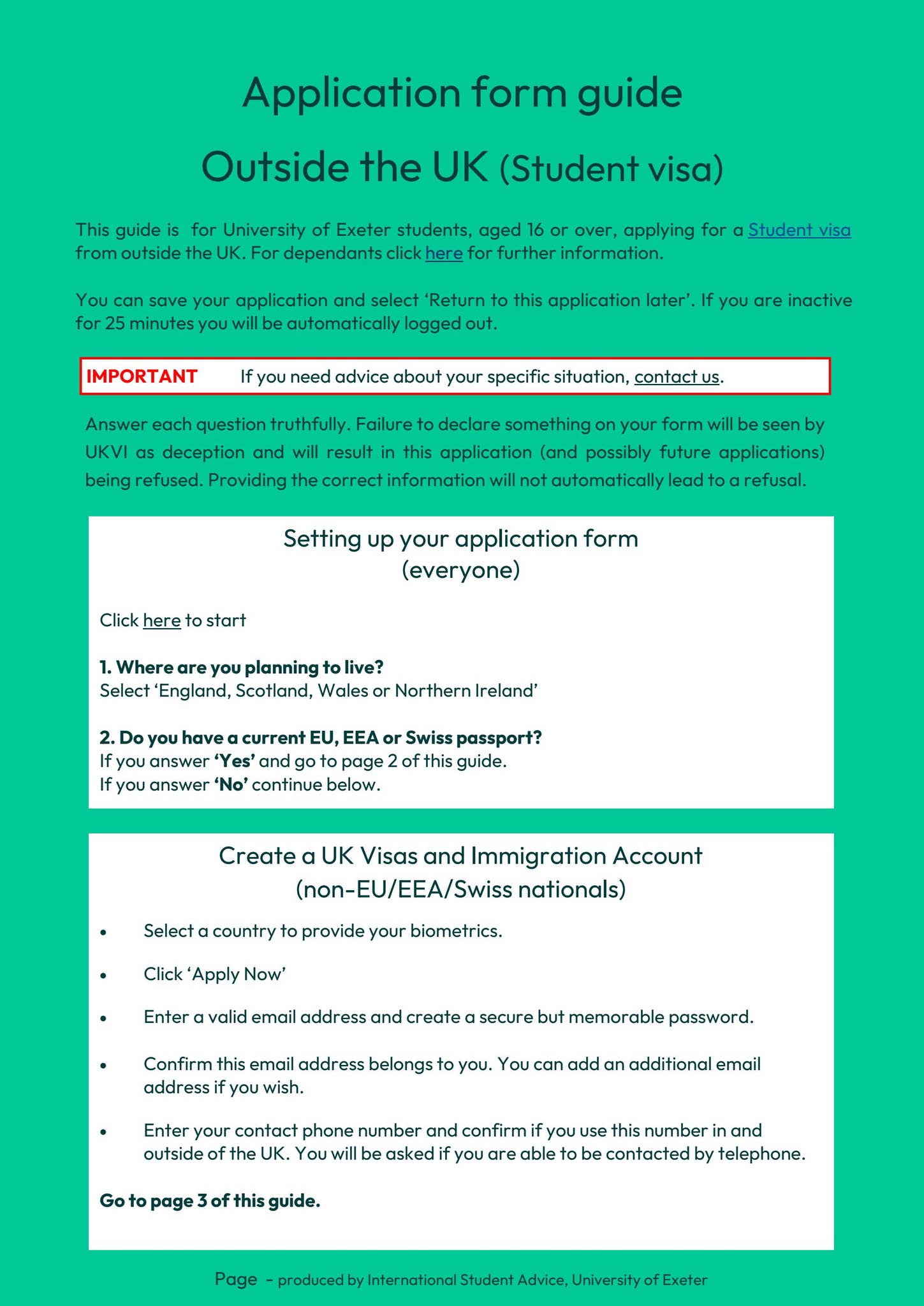 Application form guide - outside the UK by University of Exeter - Issuu