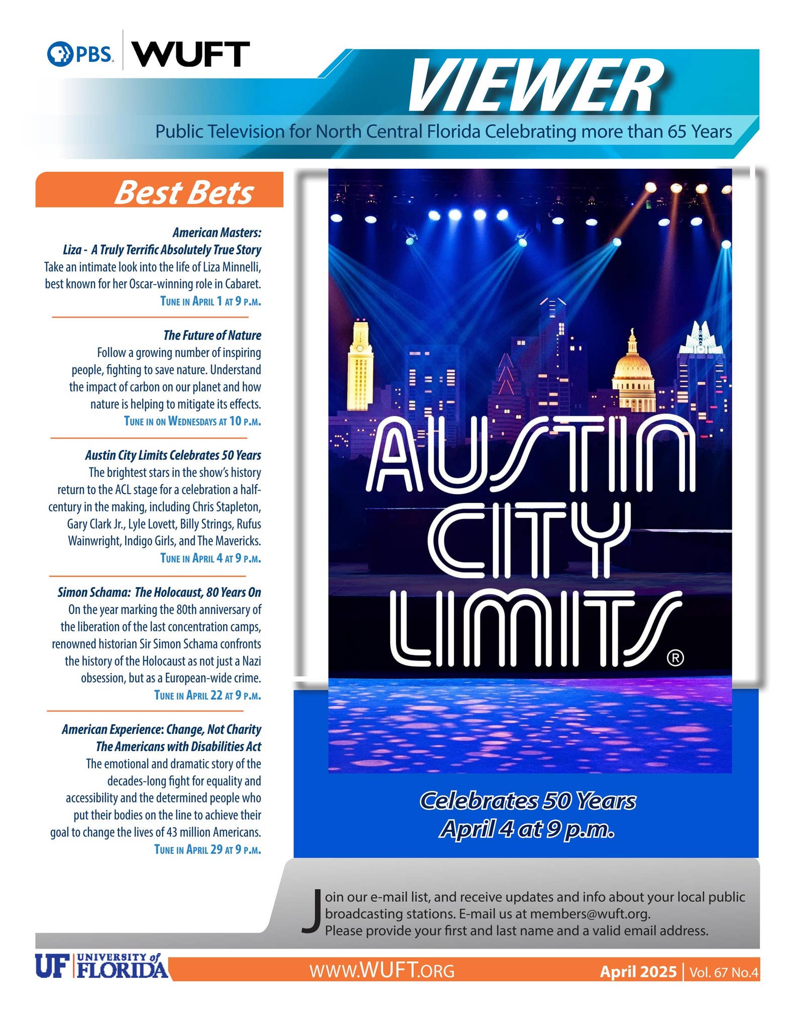 WUFT-TV Viewer Guide - April 2025 by UF CJC - Issuu